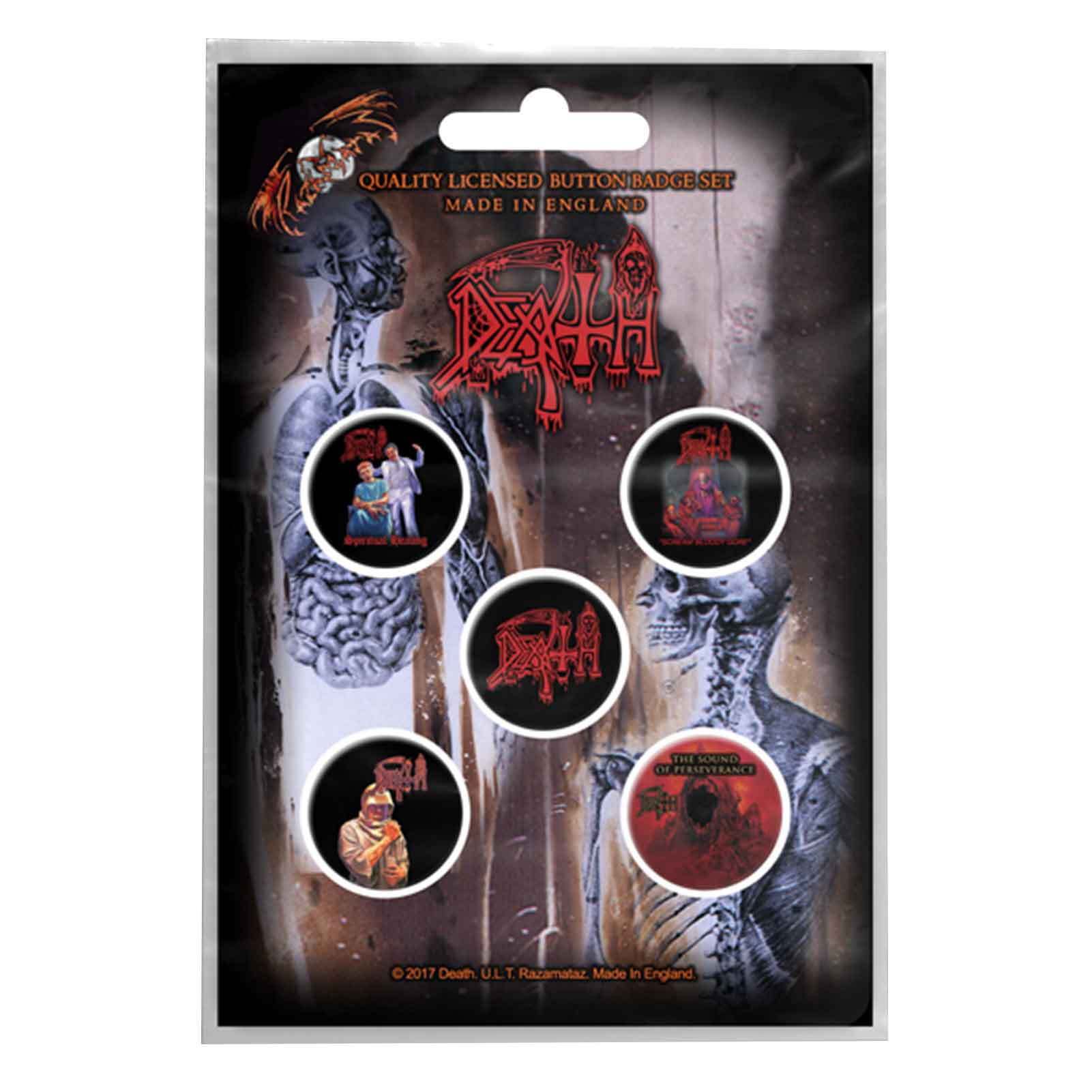 Death badge pack Band logo albums death metal new Official 5 x Pin ...