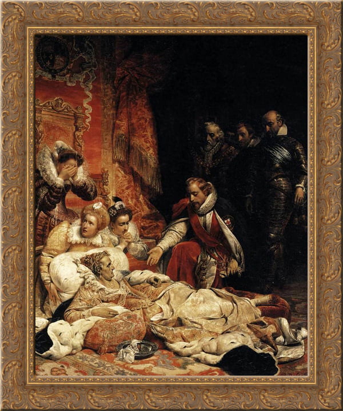 Death of Elizabeth I, Queen of England 24x20 Gold Ornate Wood Framed ...