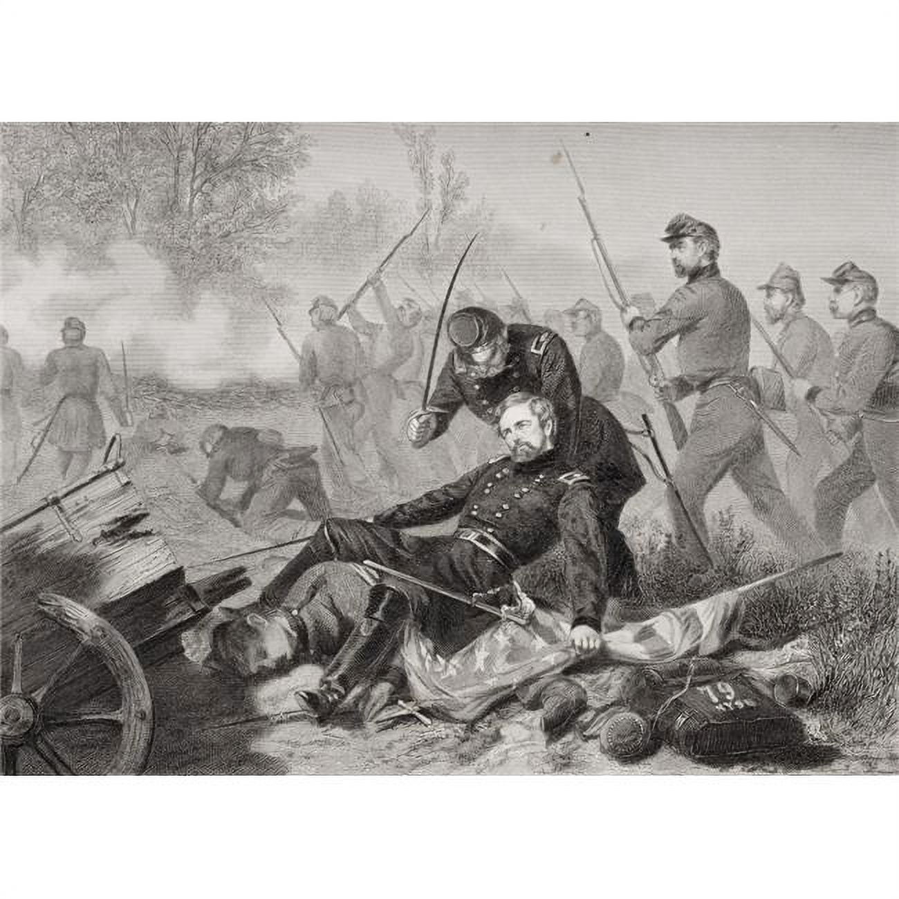 Death of General Isaac Stevens During Attack On Chantilly Virginia 1862 ...