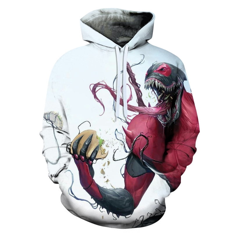 Death of Poison for Spring and Autumn 3D digital printing loose hooded ...