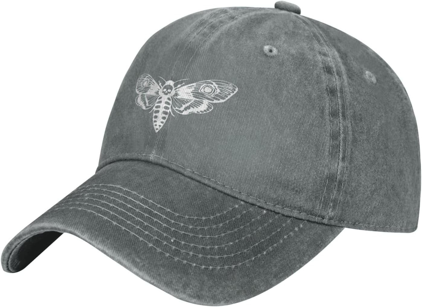 Death's Head Moth Vintage Cowboy Hat Black Washed Distressed Tennis Cap ...