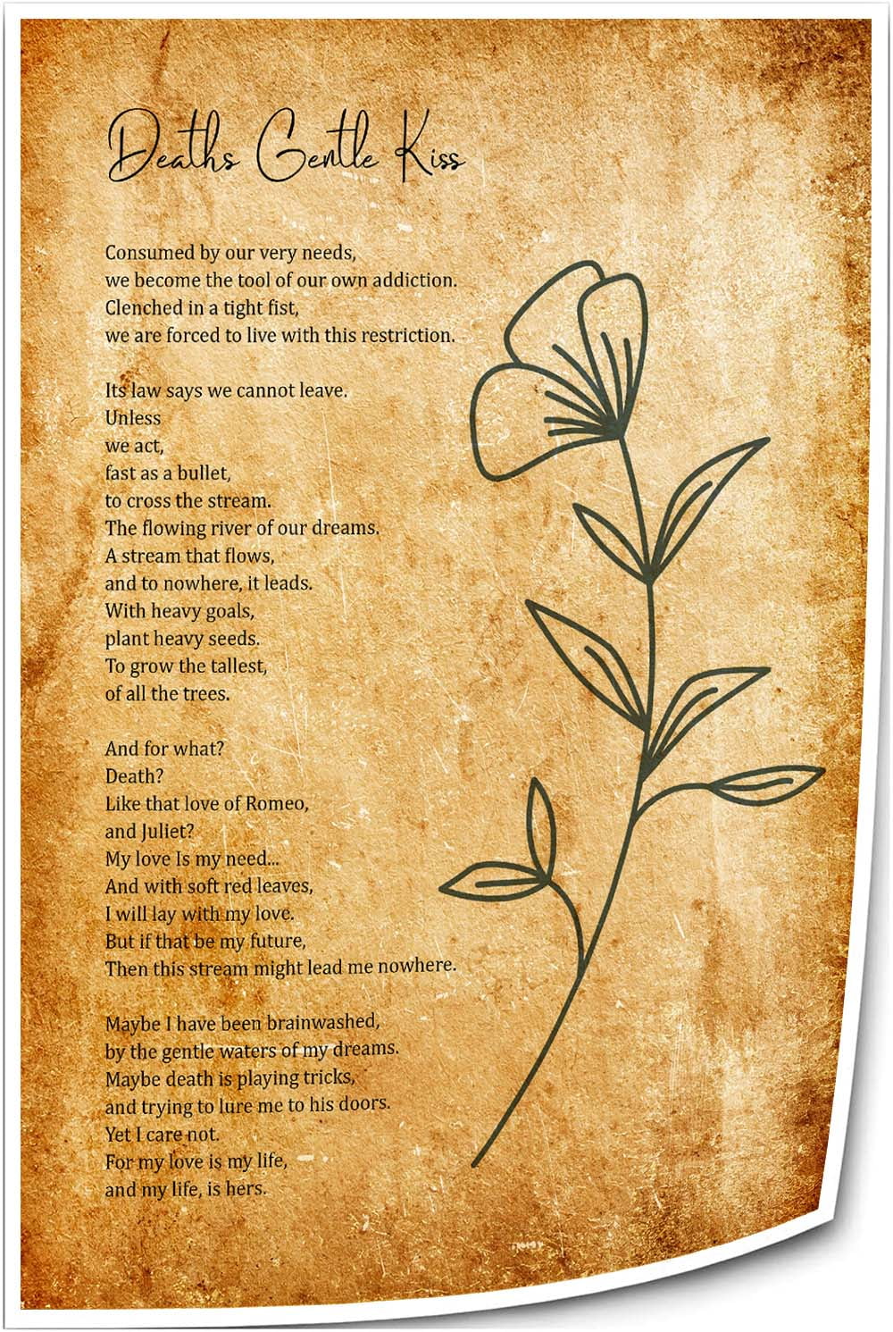 Deaths Gentle Kiss Wall Decor Umbrella Academy Poem Poster Prints ...