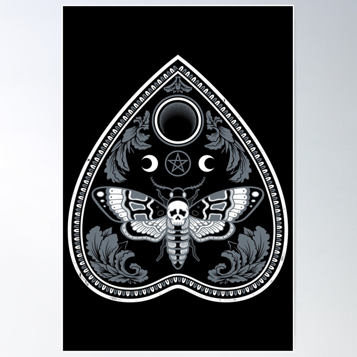 Deaths Head Moth - Goth - Planchette - Witch Poster Wall Art, Modern ...
