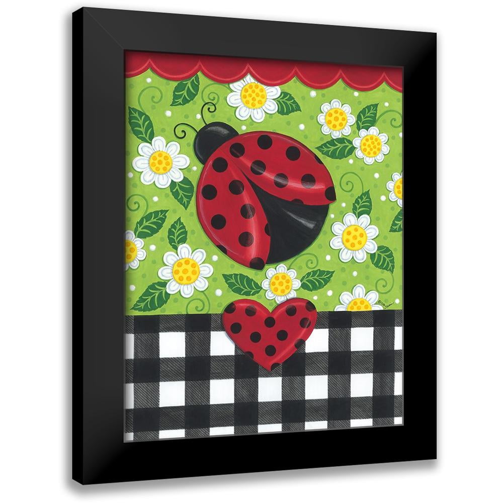 Deb Strain 12x14 Black Modern Framed Museum Art Print Titled - Ladybug ...