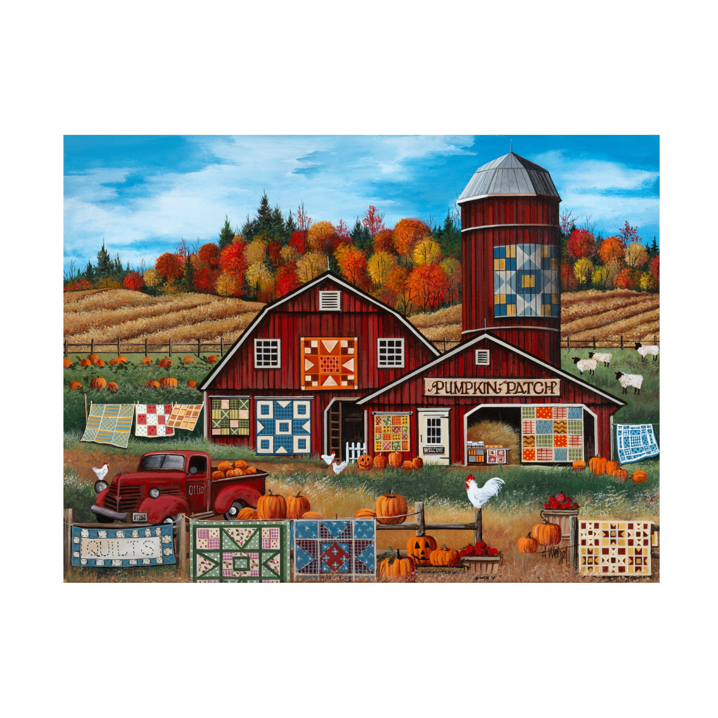 Debbi Wetzel Pumpkin Patch Farm Canvas Art - 24 x 32 - Walmart.com