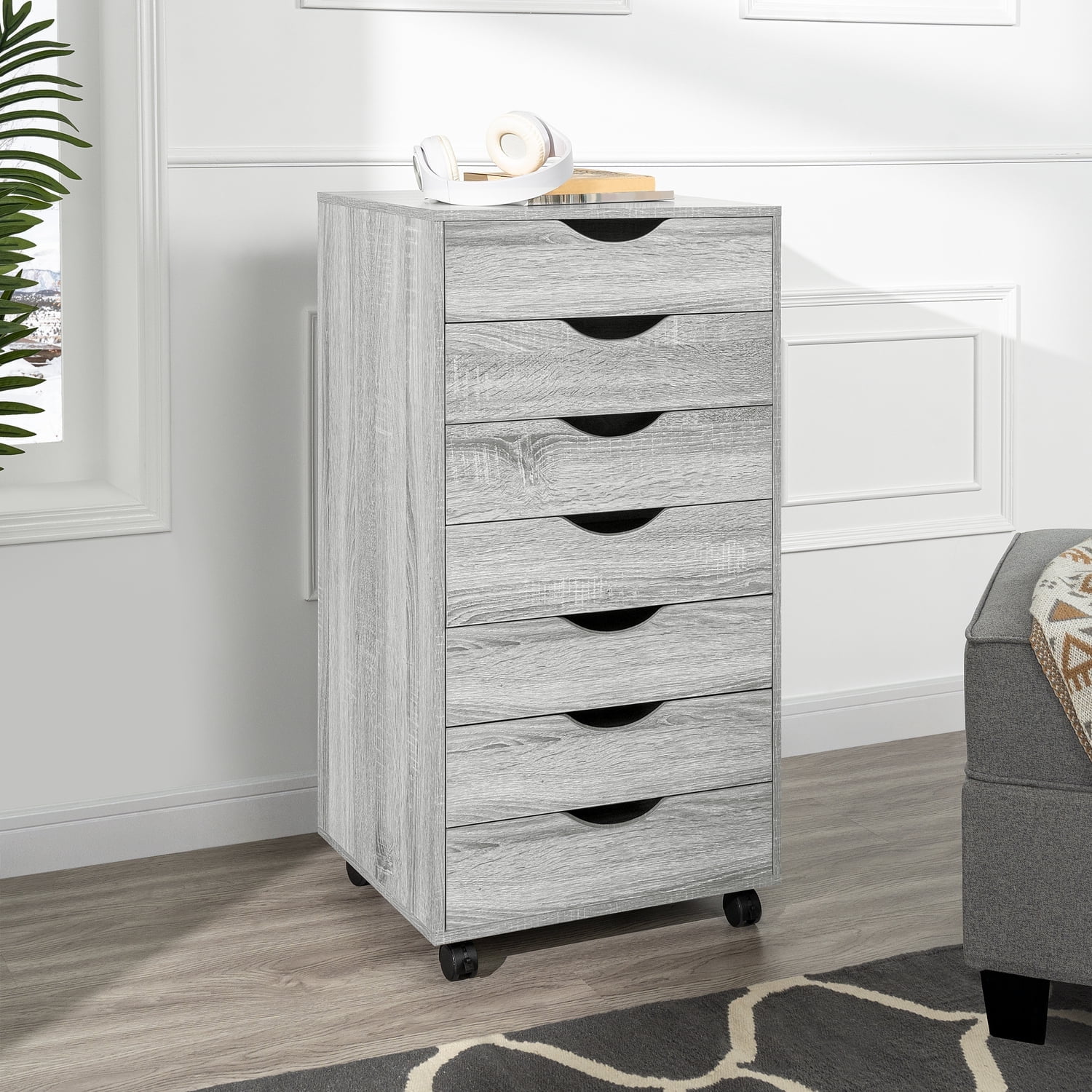 Debbie 7-Drawer Office File Storage Cabinet by Naomi Home-Color:Gray ...