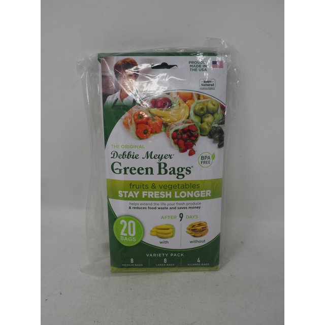 Debbie Meyer GreenBags 40-Pack (16M, 16L, 8XL) – Keeps Fruits, Vegetables, and Cut Flowers ...