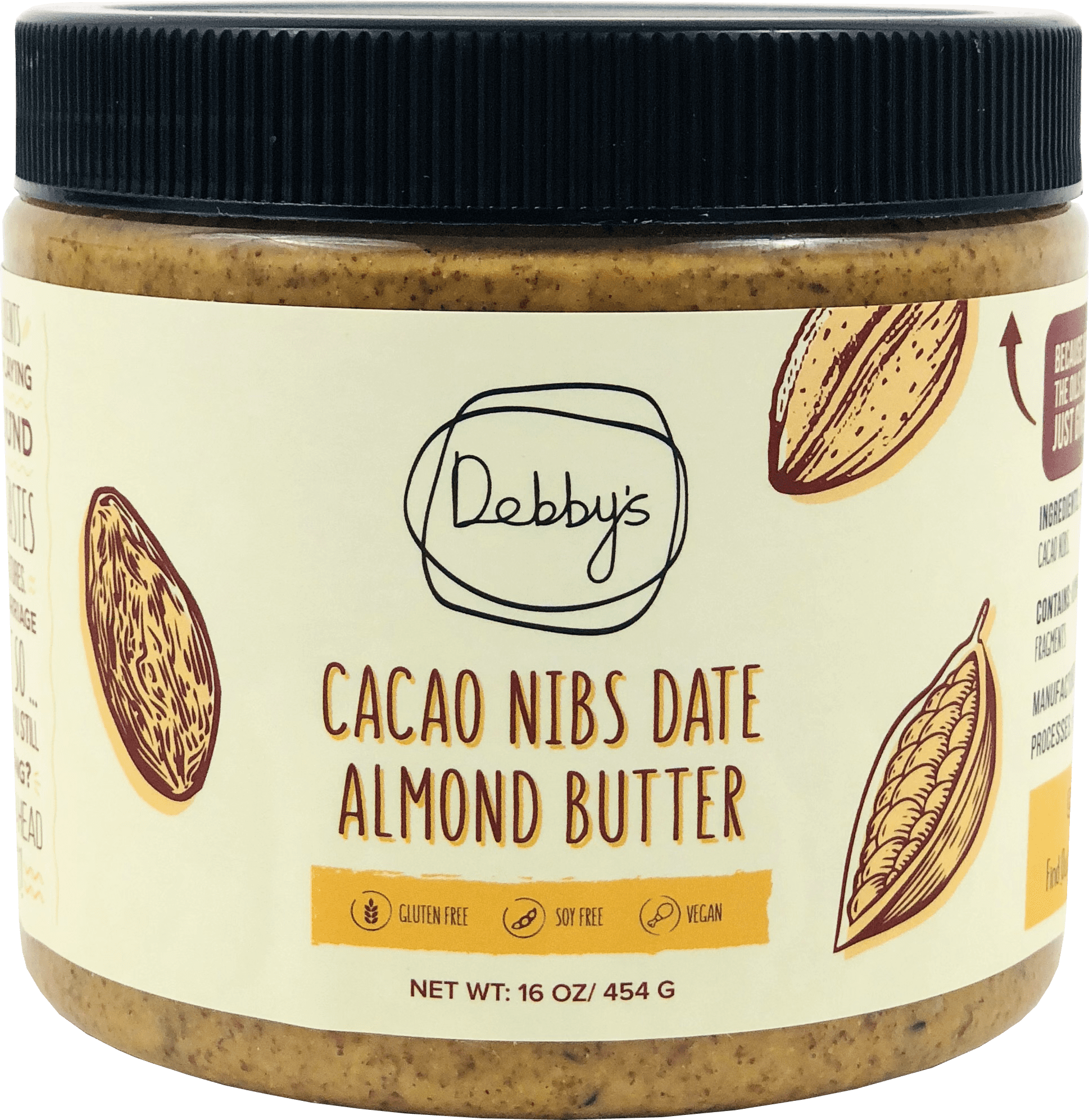 Debbys Date Sweetened, Cocoa Nib Almond Butter 16oz Nepal | Ubuy