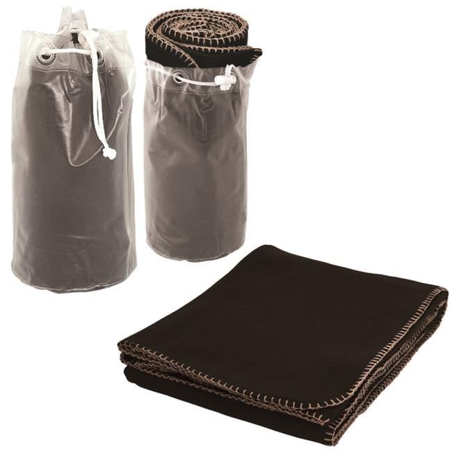 Debco B5772 Travel Blanket - Black Blanket / Translucent Carry Bag ...