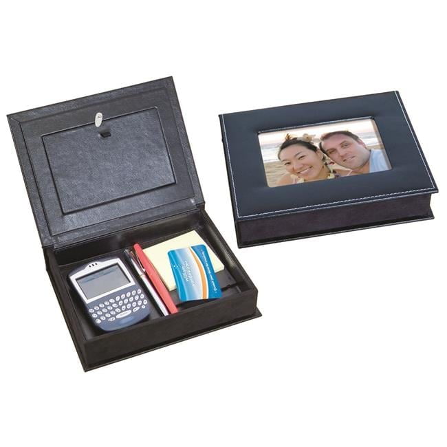 Debco DA3522 Desk Accessory Box - Black with White Stitching - Walmart.com