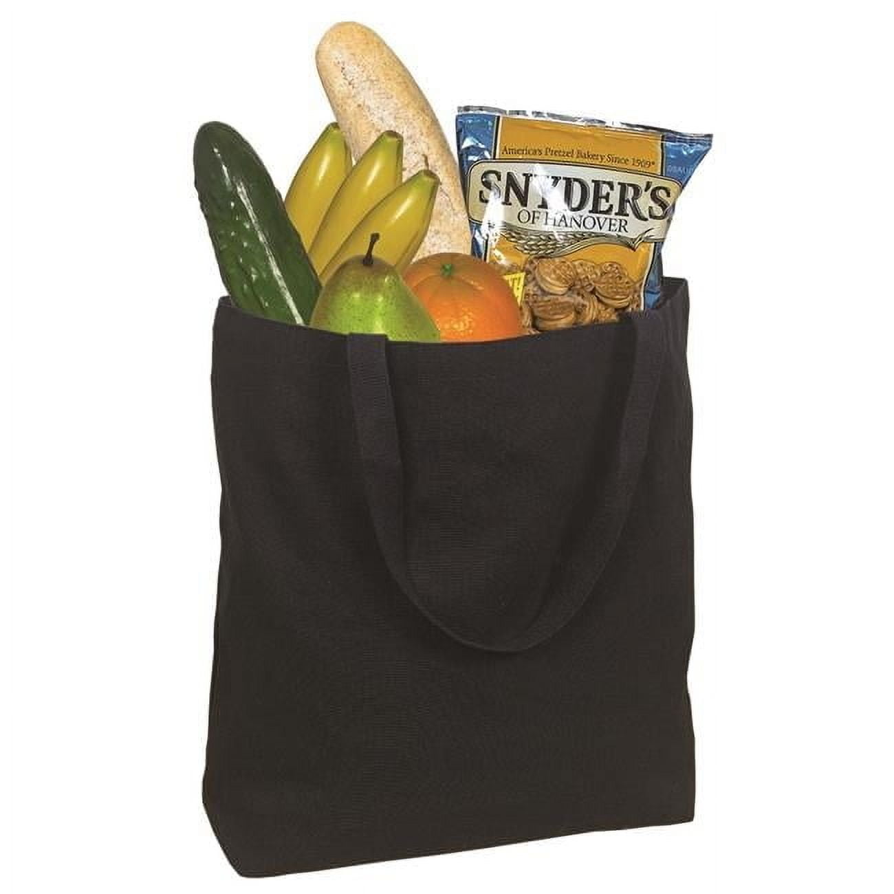 Debco E2000 Cross Stitched Cotton Webbed Handles Tote Bag - Black ...