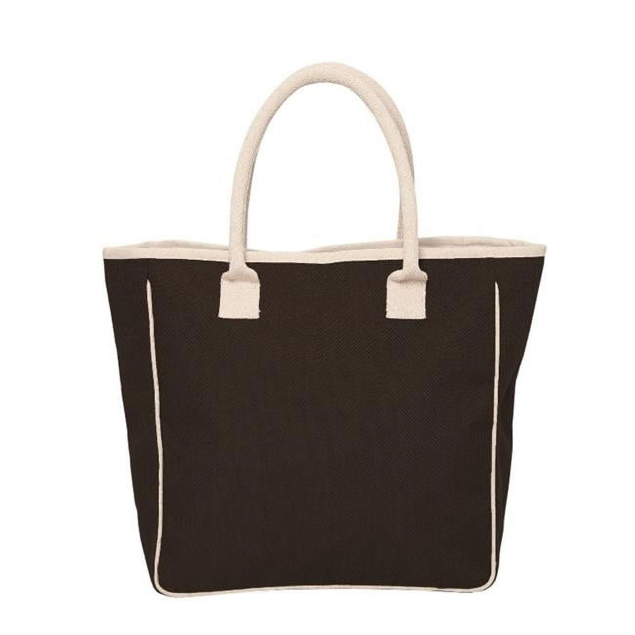 Debco E8818 Purist Laminated Jute Tote Bag, Black - Pack of 12 ...