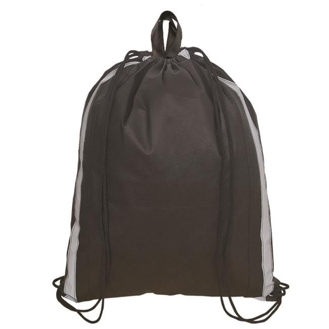 Debco NW4622 Non Woven Drawstring Backpack - Black / Silver - Walmart.com