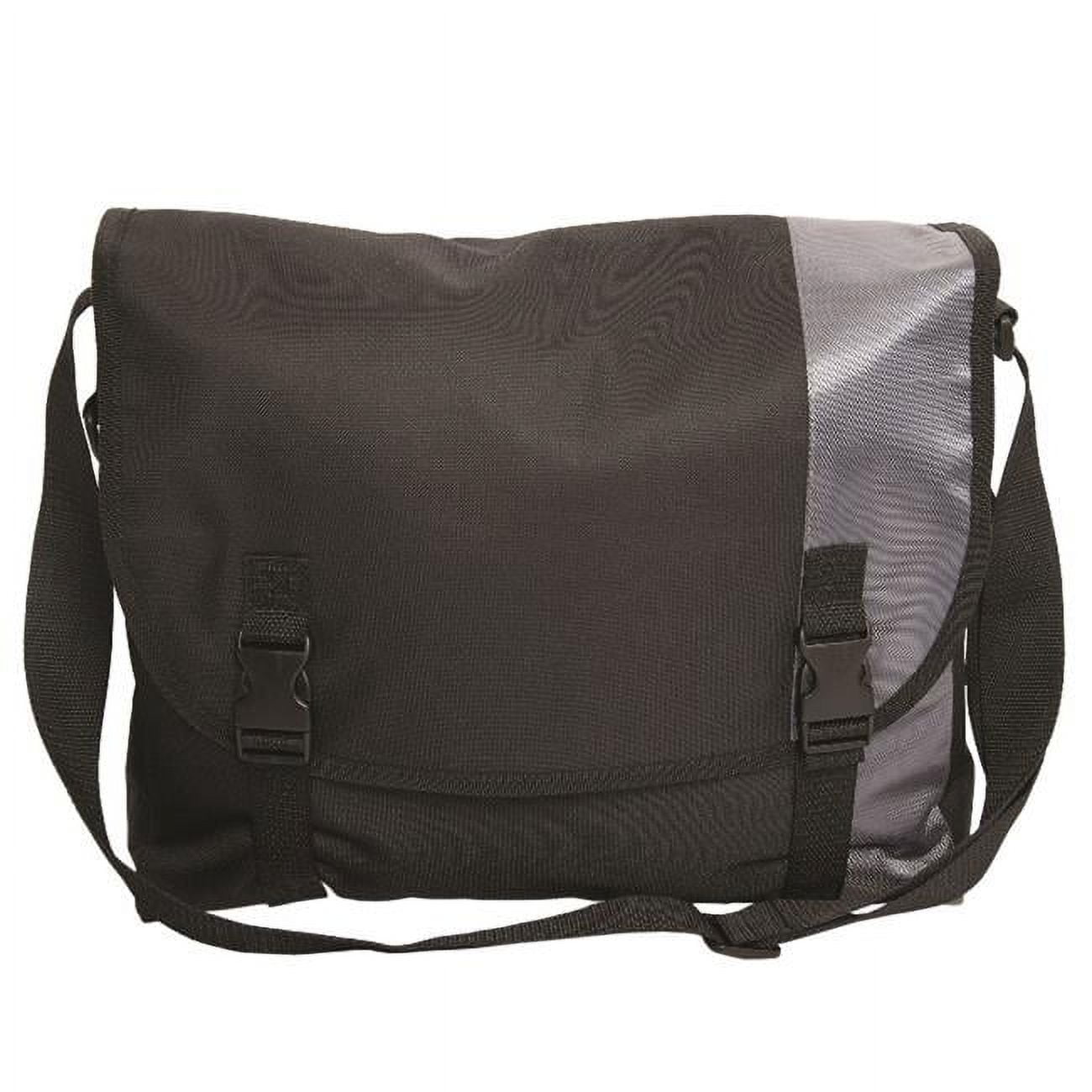 Debco P8467 Plastic Clip Closure Messenger Bag - Black / Grey - 12 Pack ...