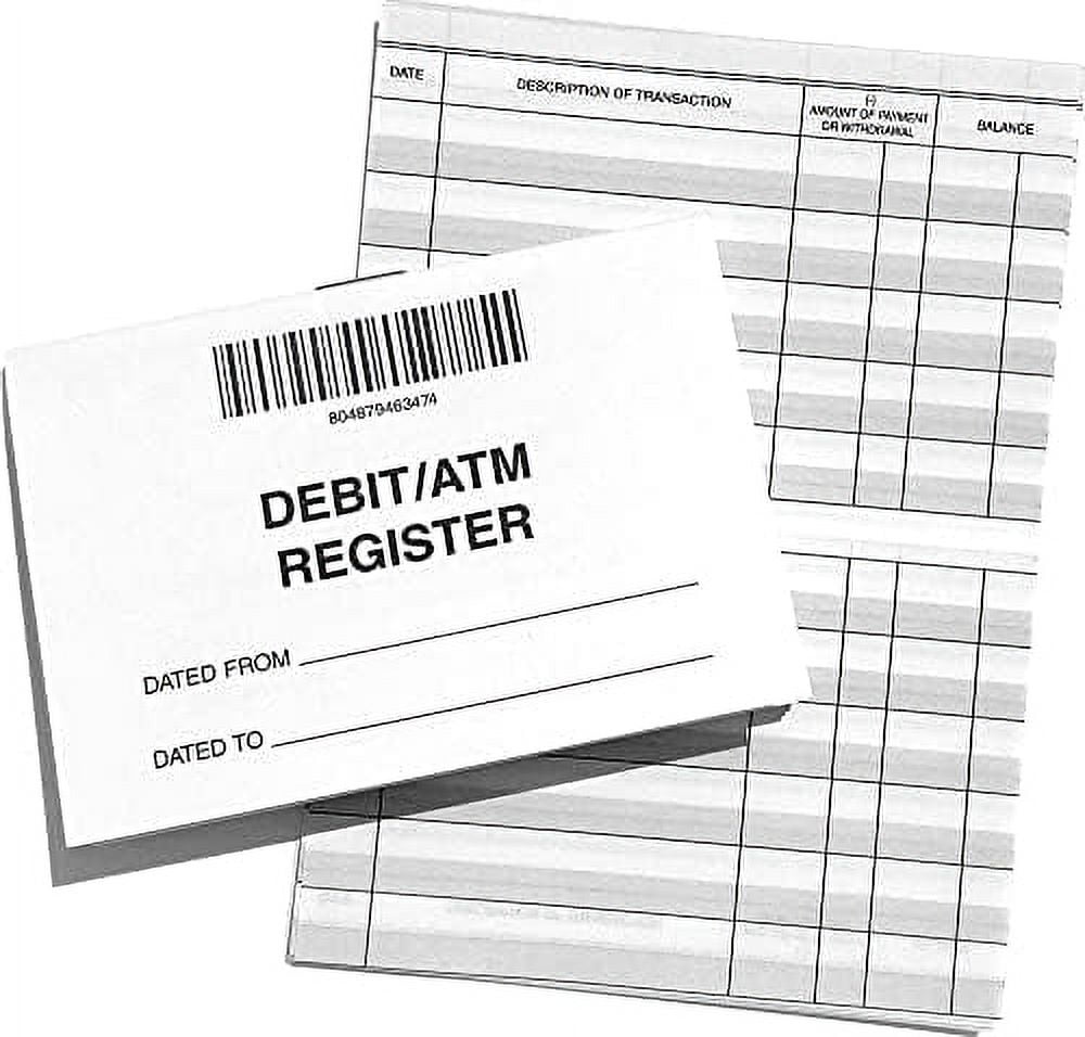 Debit ATM Mini Checkbook Registers with Balance Column (Set of 50 ...