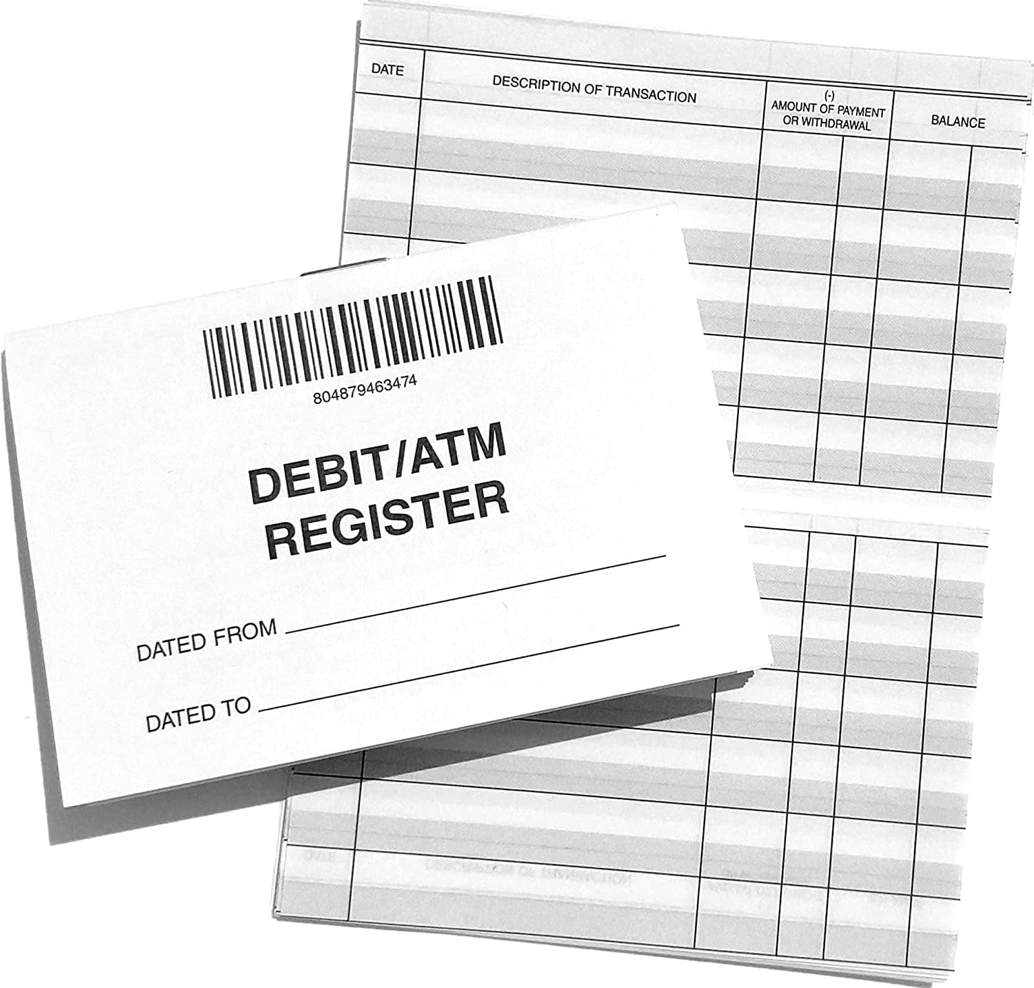 Debit ATM Mini Checkbook Registers with Balance Column (Set of 5 ...