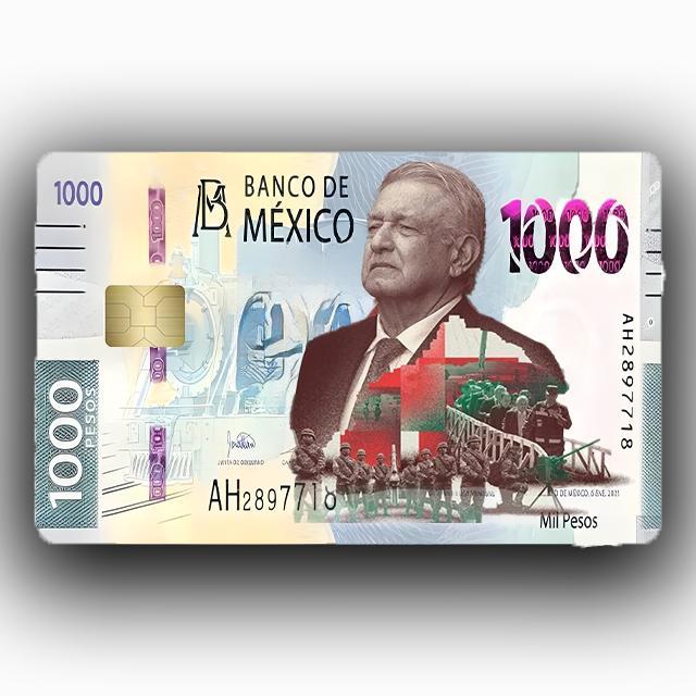 Debit Card Sticker - 1000 Pesos, Features Currency Design and Credit ...