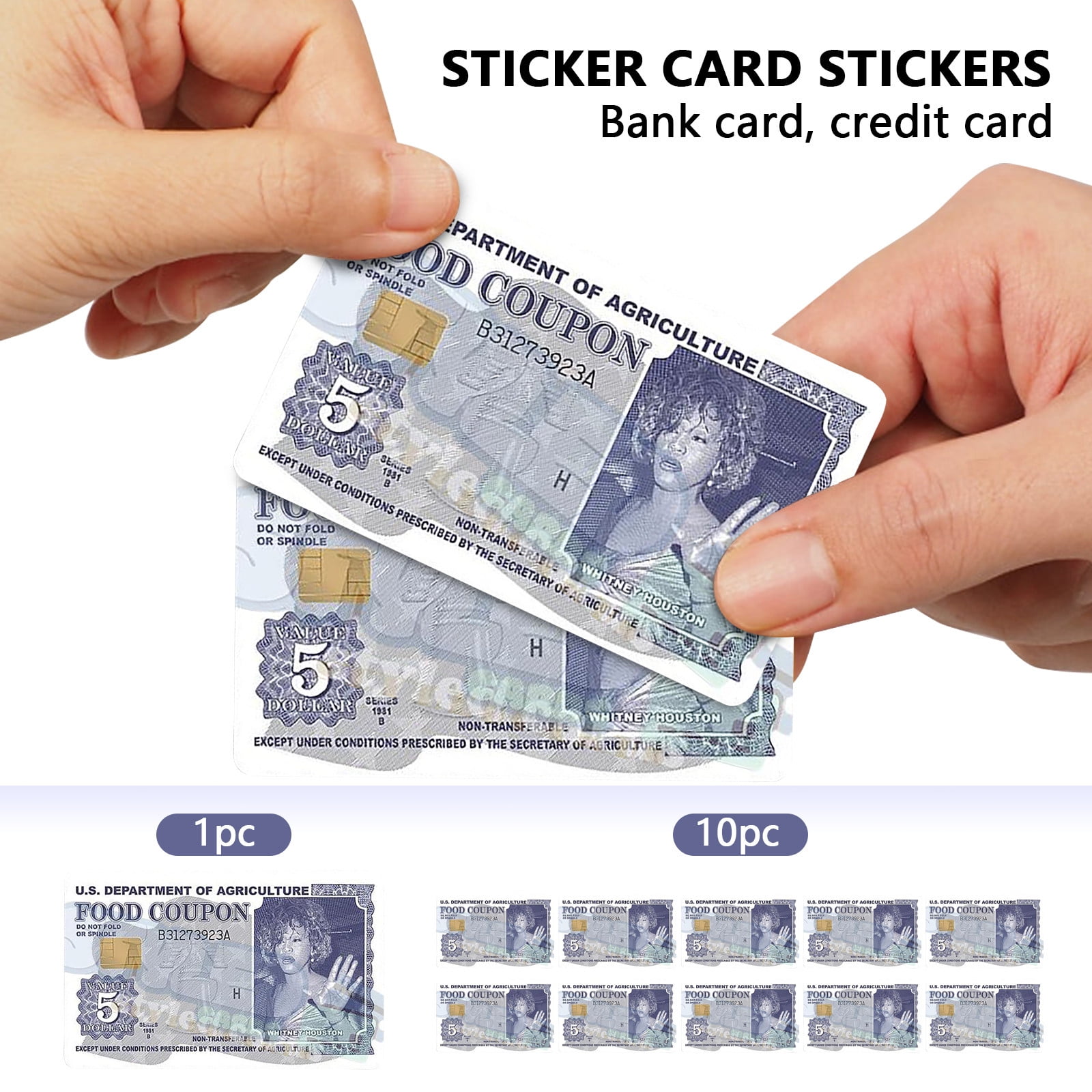 Debit Card Sticker, Funny Whitney Debit Card Sticker, Food Coupon Debit ...