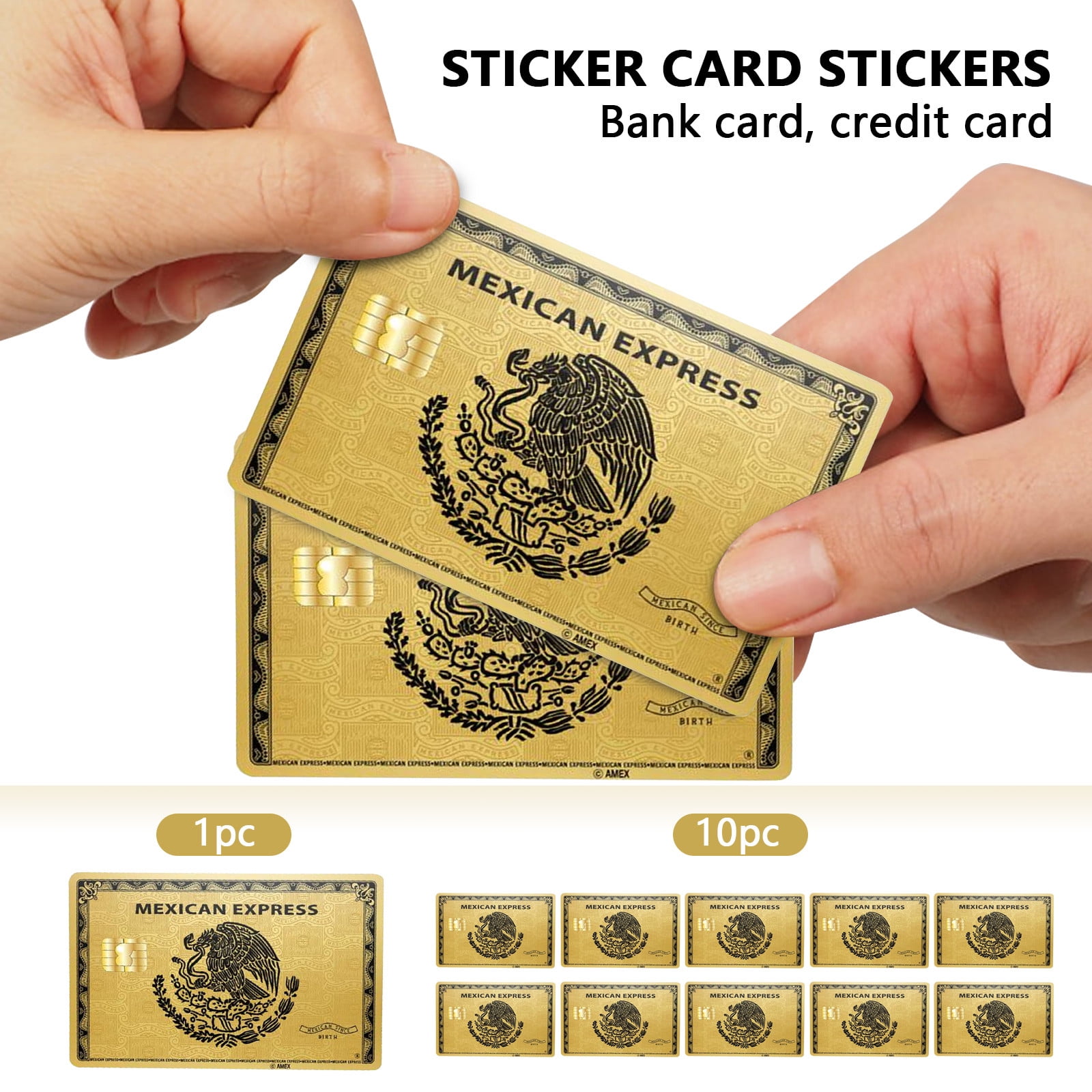 Debit Card Sticker Skin Yellow 10pc, Gasue Golden Mexican Express With ...