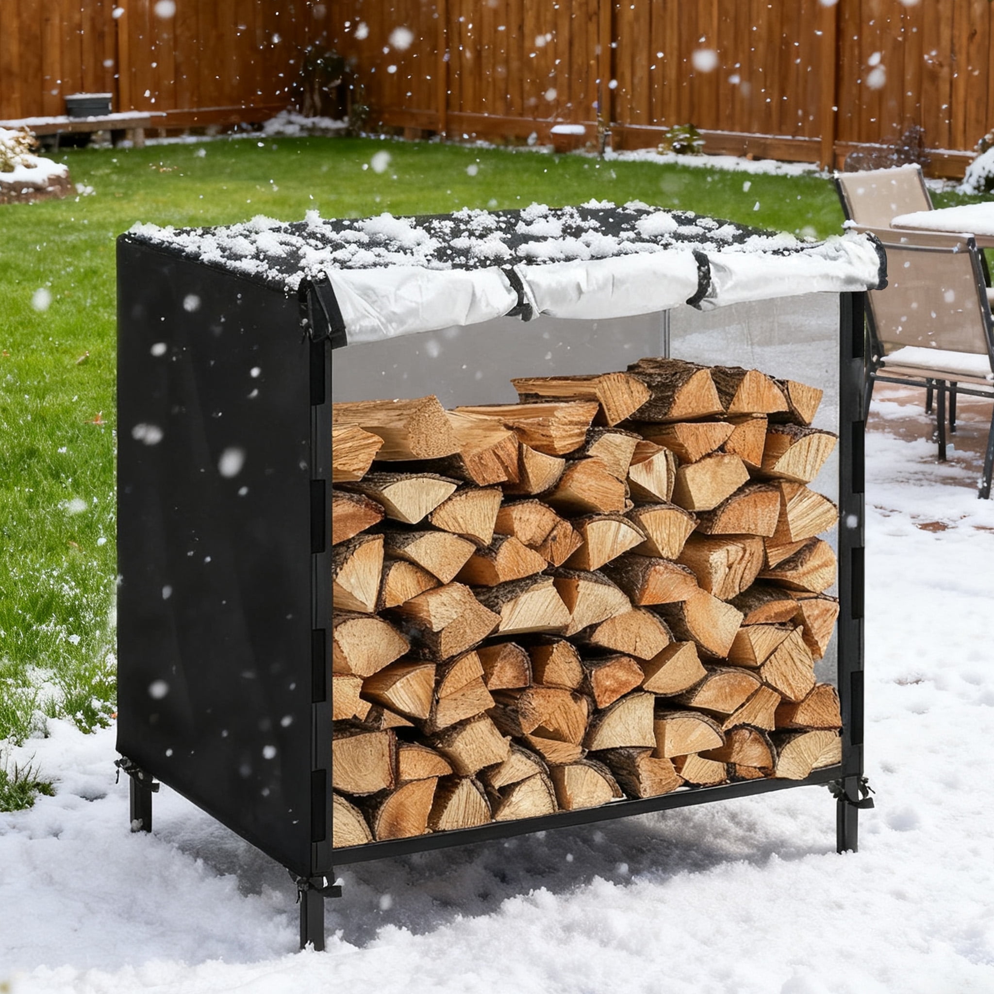 Debonair 4ft Firewood Rack Cover, Heavy Duty 600D Oxford Outdoor ...