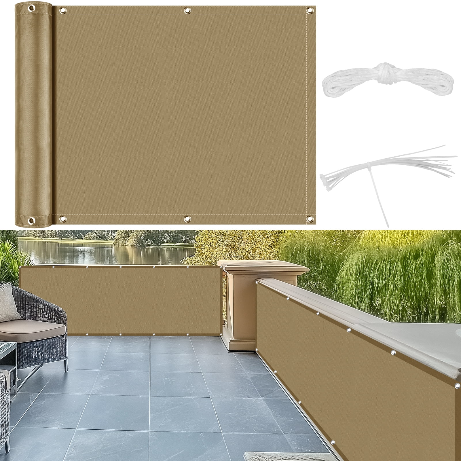 Debonair Balcony Privacy Screen Fence Cover (HDPE) UV Protection ...