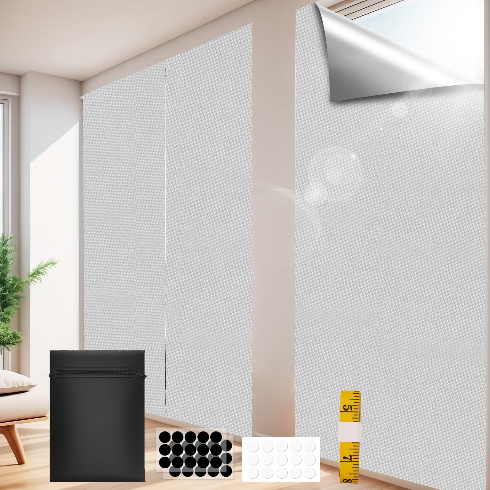Debonair Blackout Blinds Portable Oxford Cloth Window Treatment Shades ...