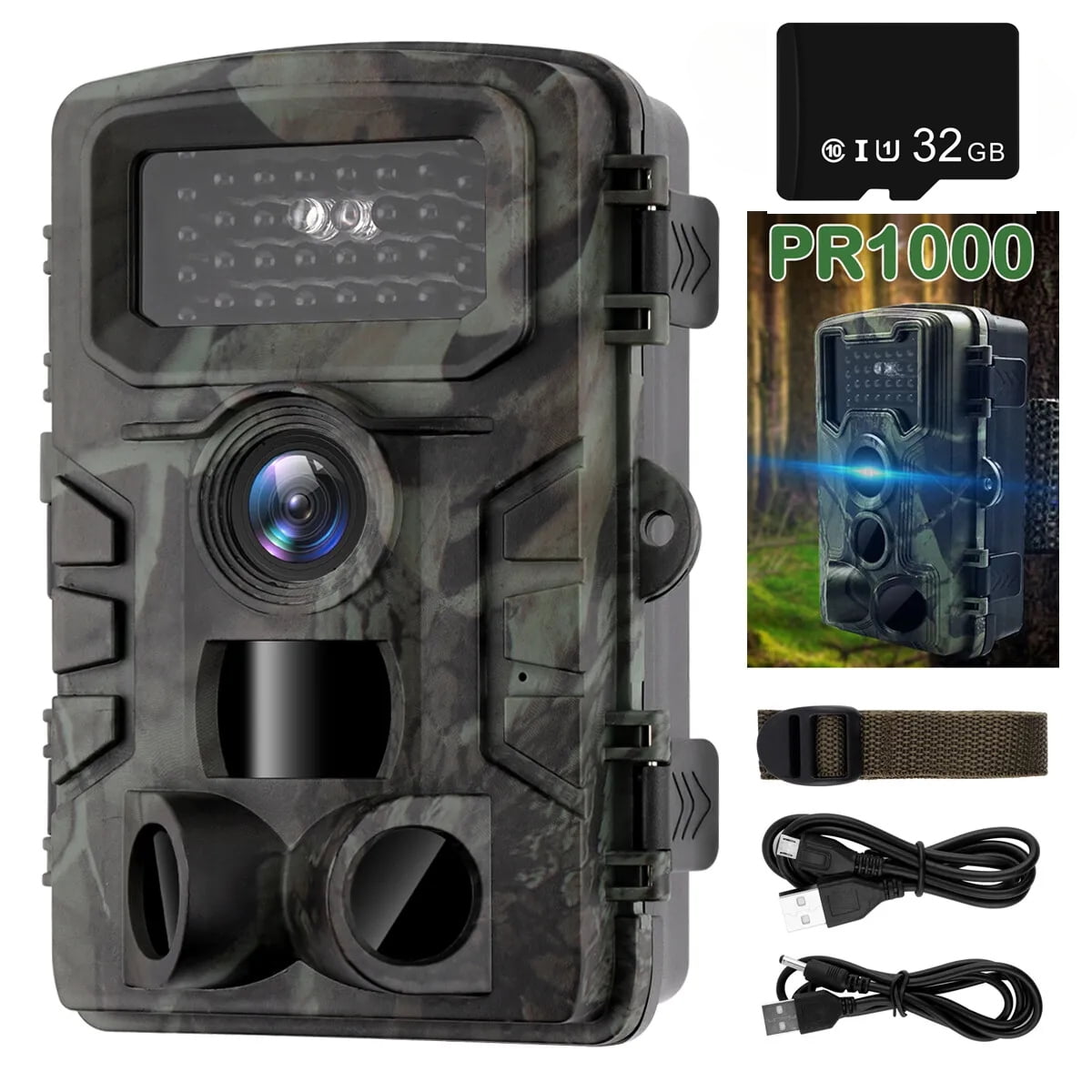 Debonair Trail Camera with 32GB TF Card, 20MP 1080P HD Game Camera with ...