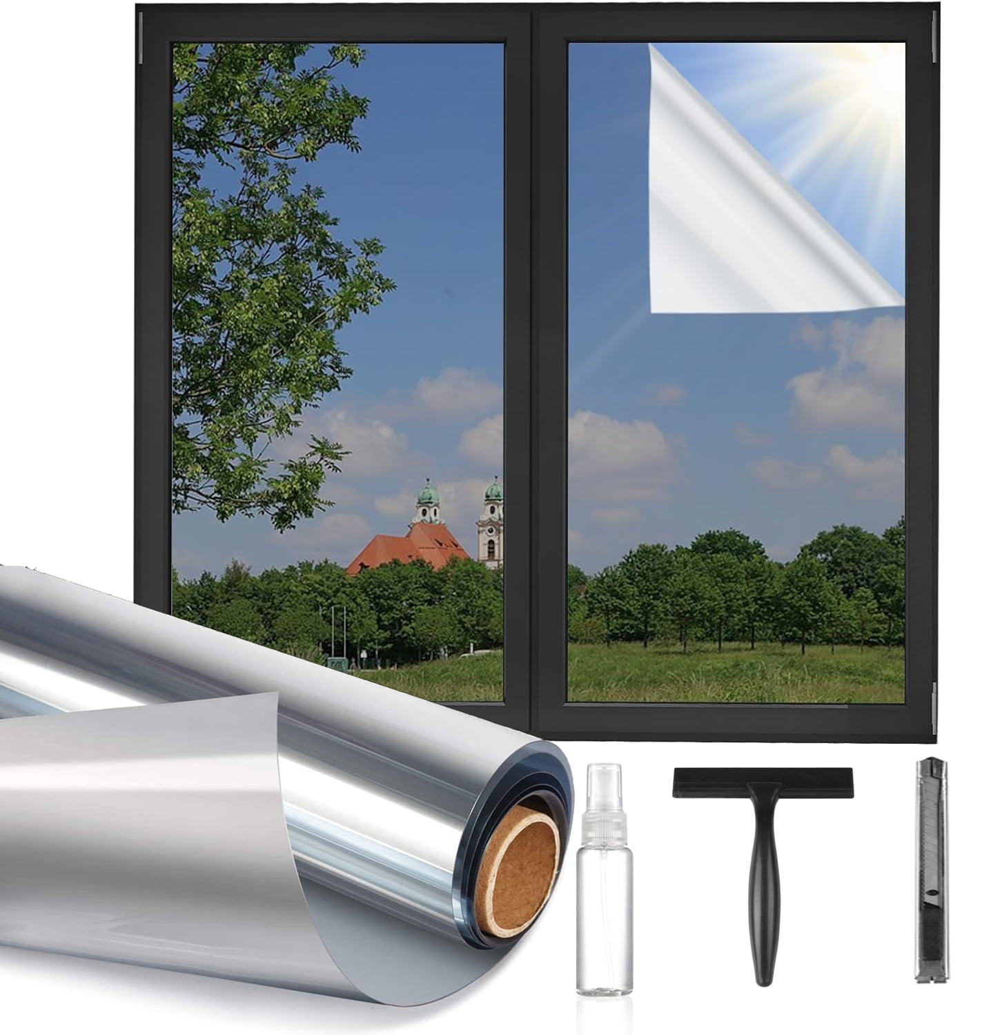 Debonair Window Privacy Film One Way Window Tint for Home, Removable ...