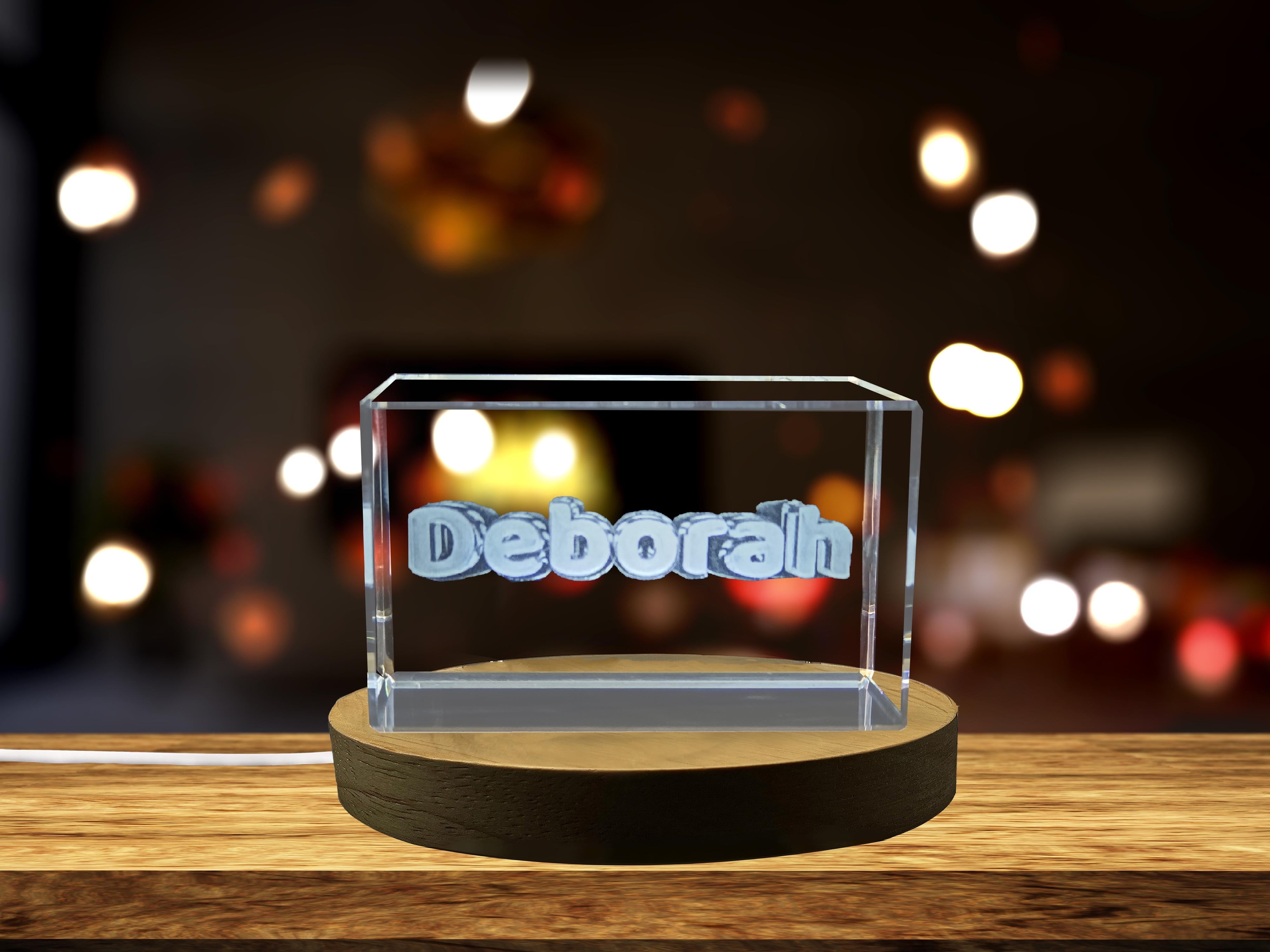 Deborah | Names Art 3D Engraved Crystal - Walmart.com