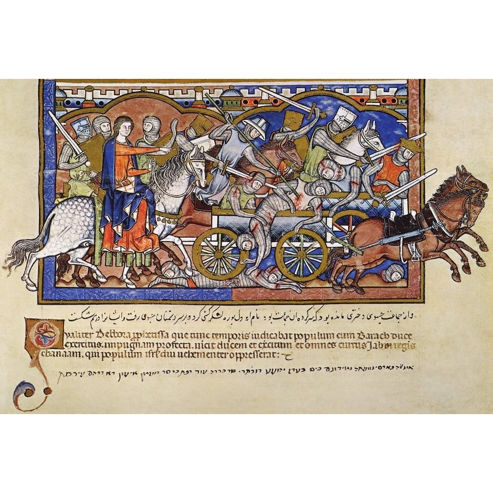 Deborah The Prophetess. Nan Old Testament Battle Scene Depicting The ...