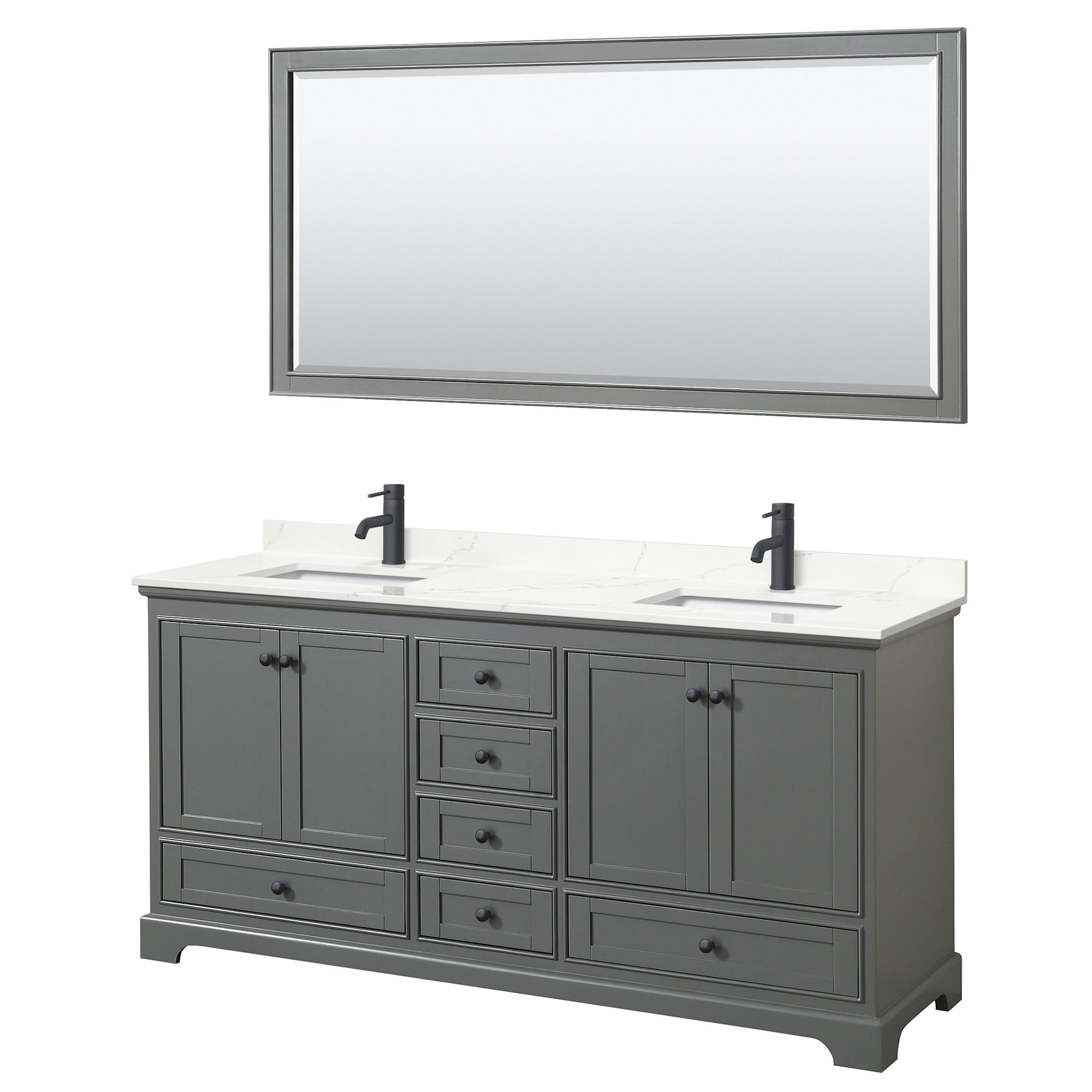 Wyndham Collection Wcs202072d-Qtz-Unsm70 Deborah 72" Free Standing ...