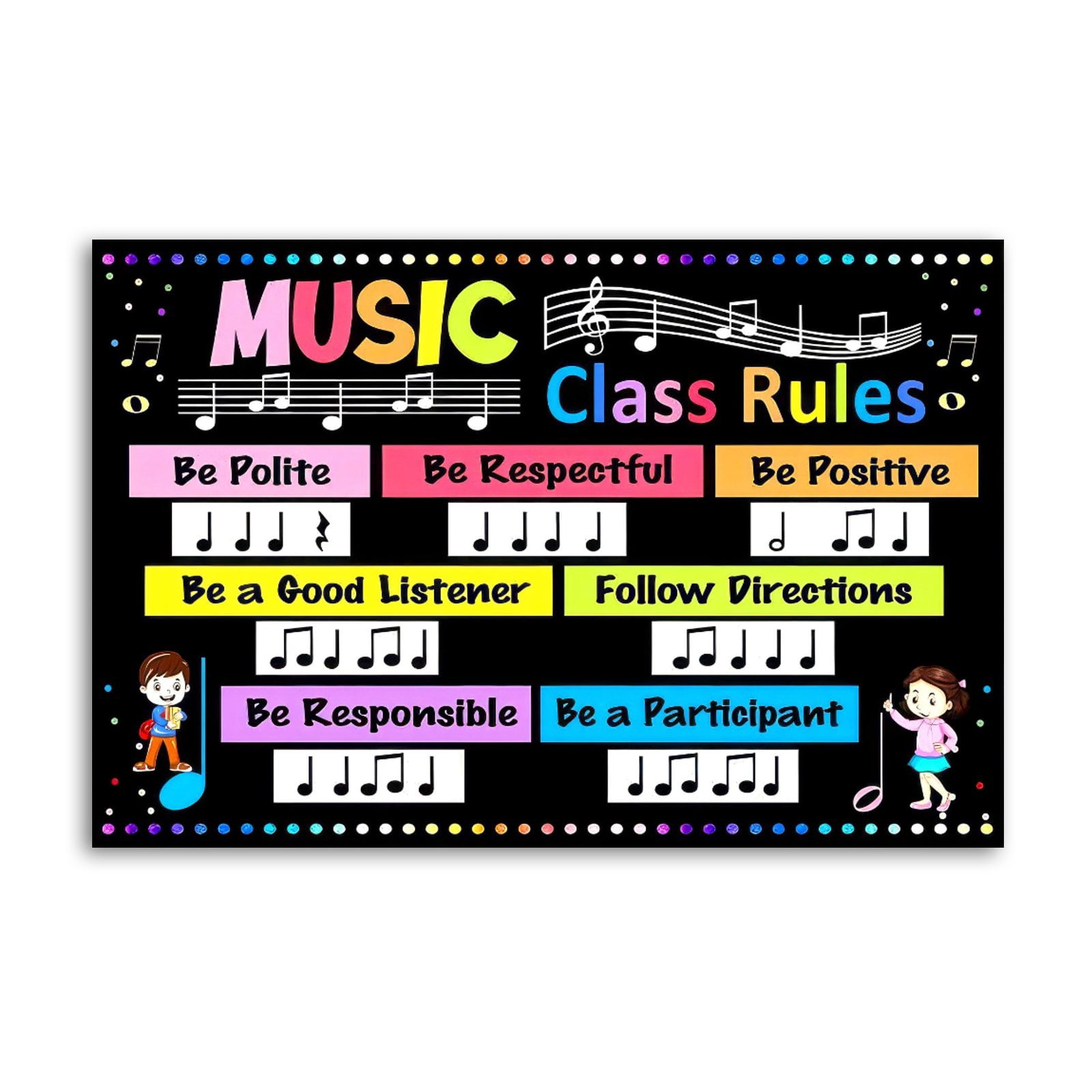 Debra Benn Teacher Music Class Rules Artworks Picture Print Poster Wall ...