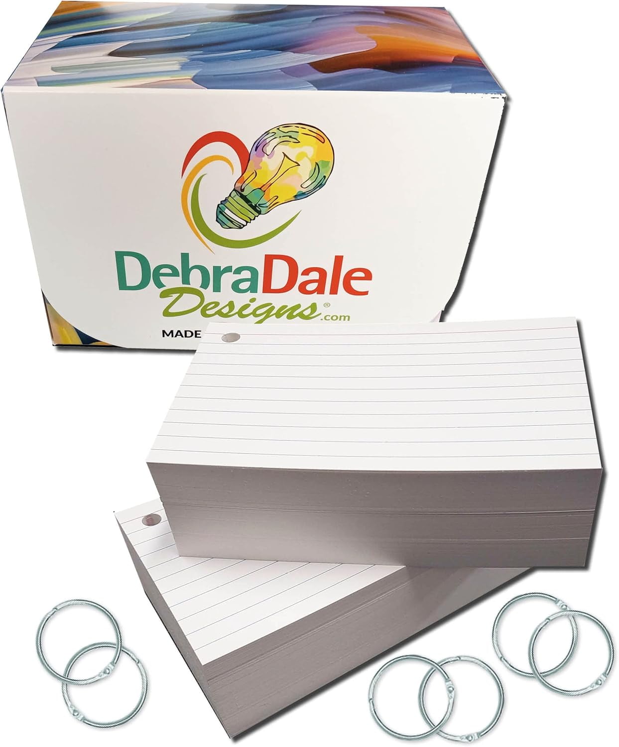 Debra Dale Designs - 250 Ruled - 4" x 6" - Hole Punched Index Cards ...