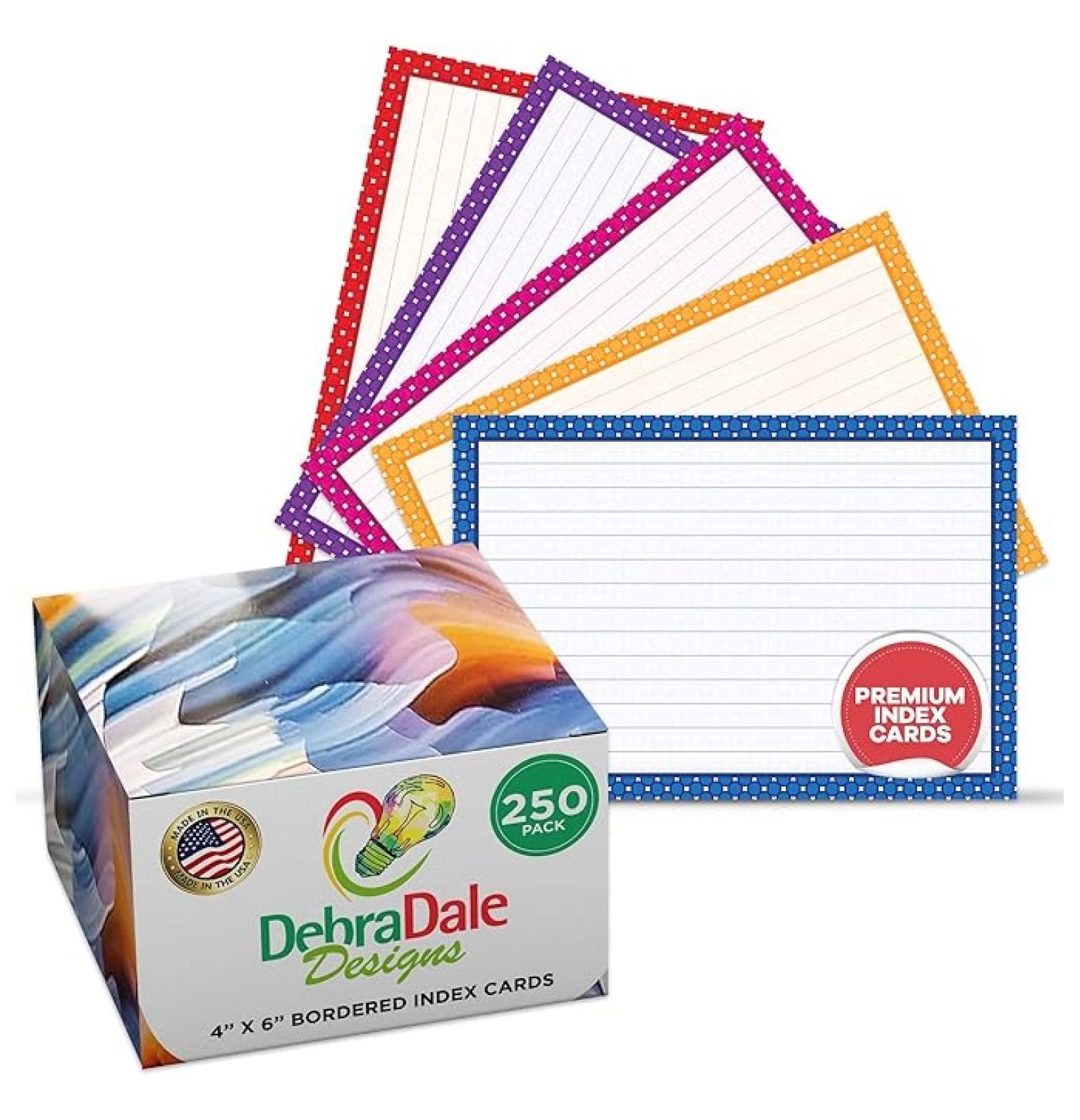Debra Dale Designs "Dotted Lines" 250-Pack 4"x6" Ruled Index Cards ...