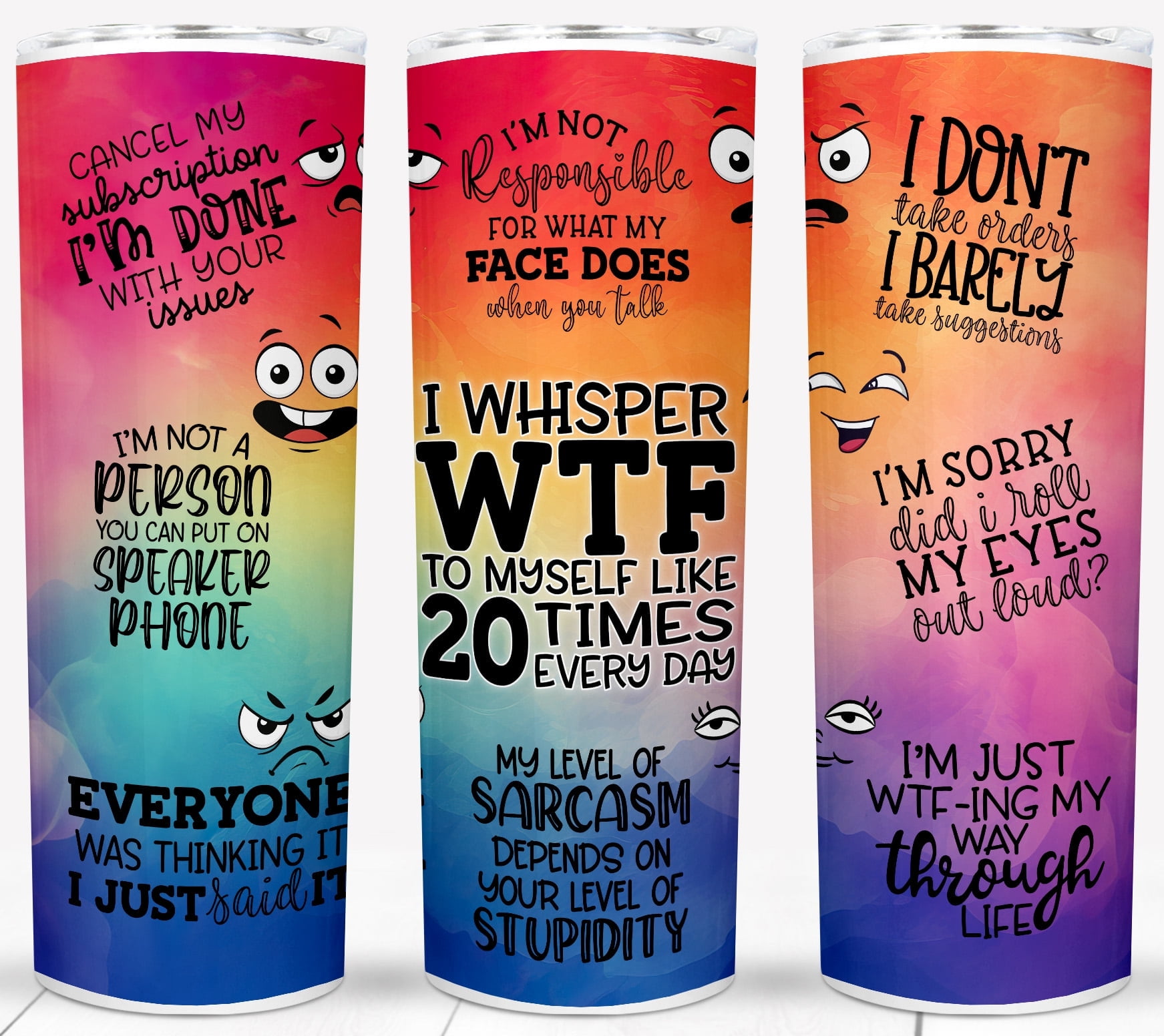 Debra Dale Designs WTF Design 20-Ounce Stainless Steel Tumbler Travel ...