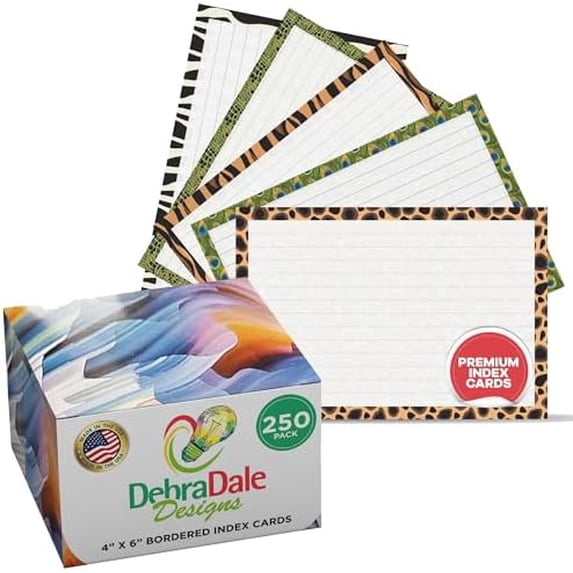 Debra Dale Designs "Wild Side" 250-Box 4"x6" Ruled Index Cards - 140 ...