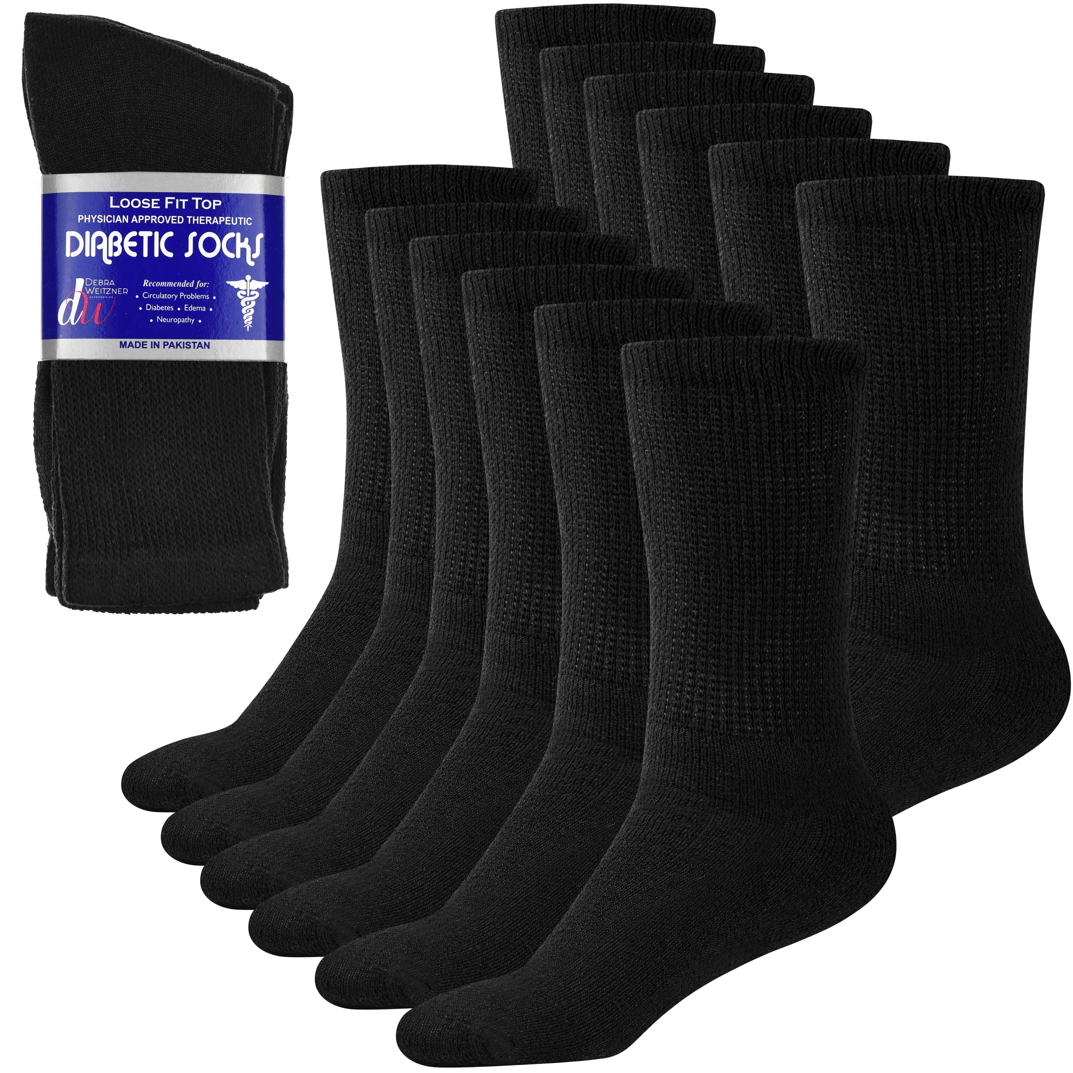 Debra Weitzner Diabetic Crew Socks Mens Womens Non-binding Socks Loose ...