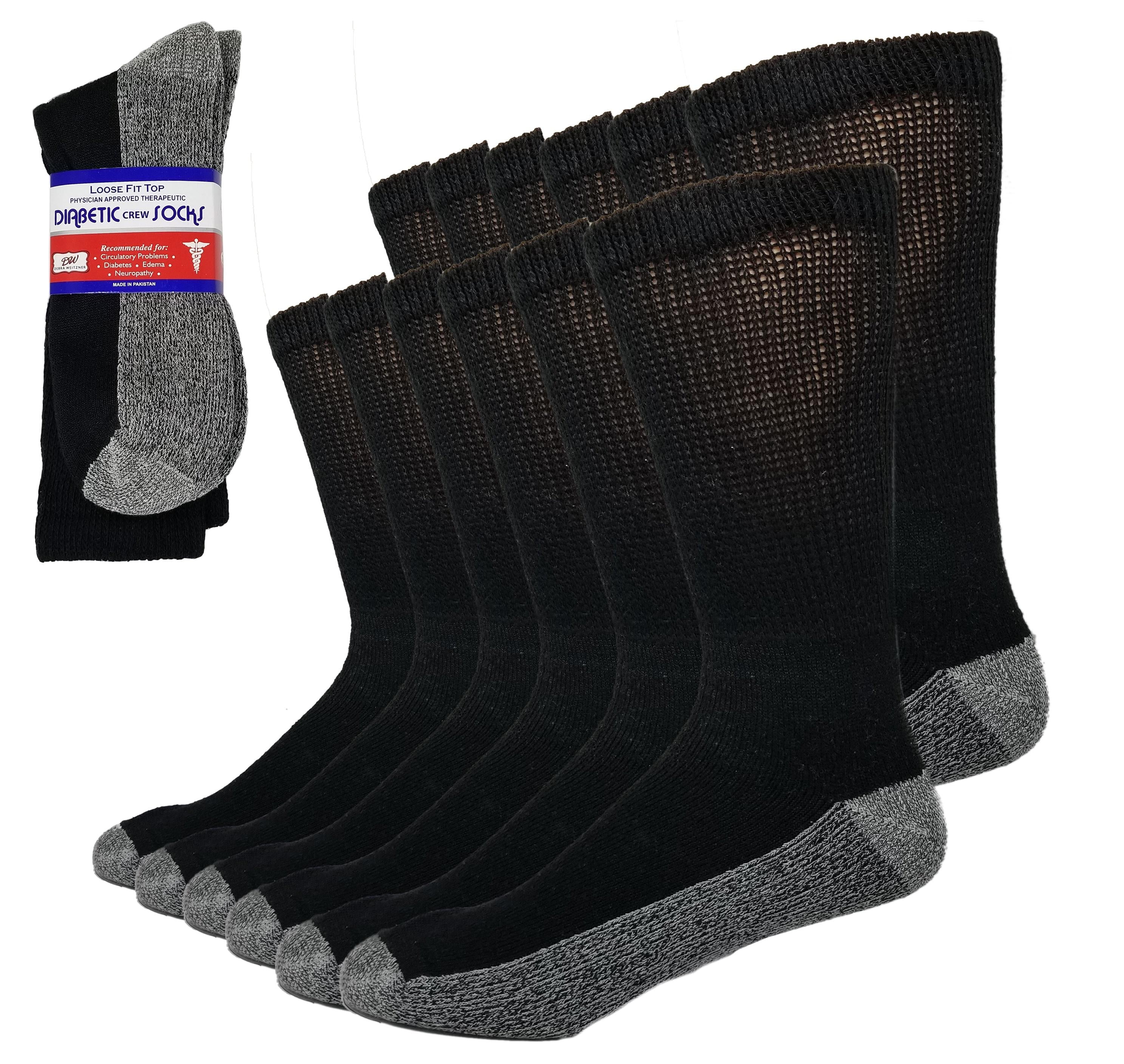 Debra Weitzner Diabetic Socks for Men and Women Loose Fit Non-Binding Cushion Socks Sole 13-15 ...