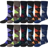 Debra Weitzner Men's Striped Colored Crew Dress Socks, 12 Pairs Cotton ...