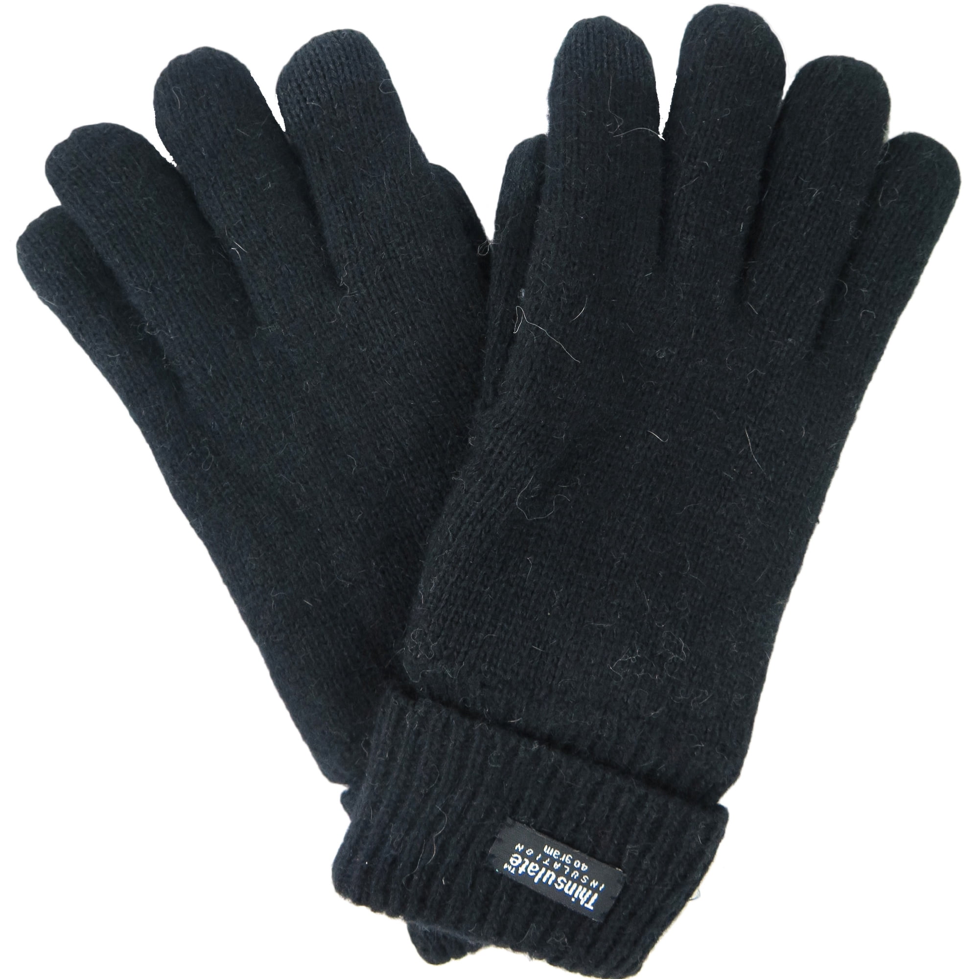 Debra Weitzner Mens Knit Wool Gloves Texting Thinsulate Lining Black ...