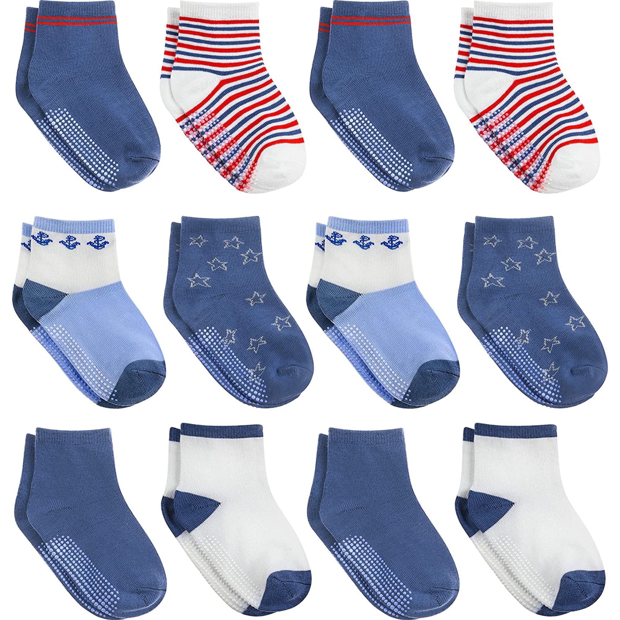 Debra Weitzner Non-Slip Gripper Toddler Socks for Boys and Girls - Anti ...