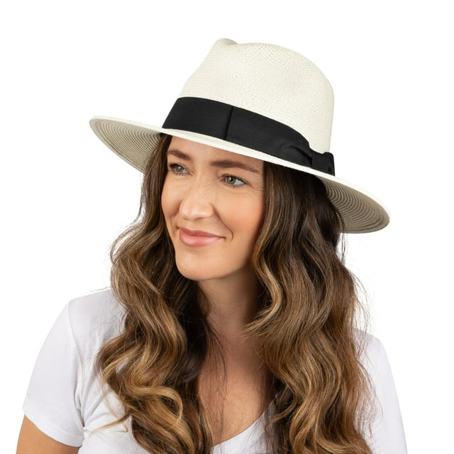 Debra Weitzner Women Fedora Sun Hat with Wide Brim—Foldable Roll-Up ...