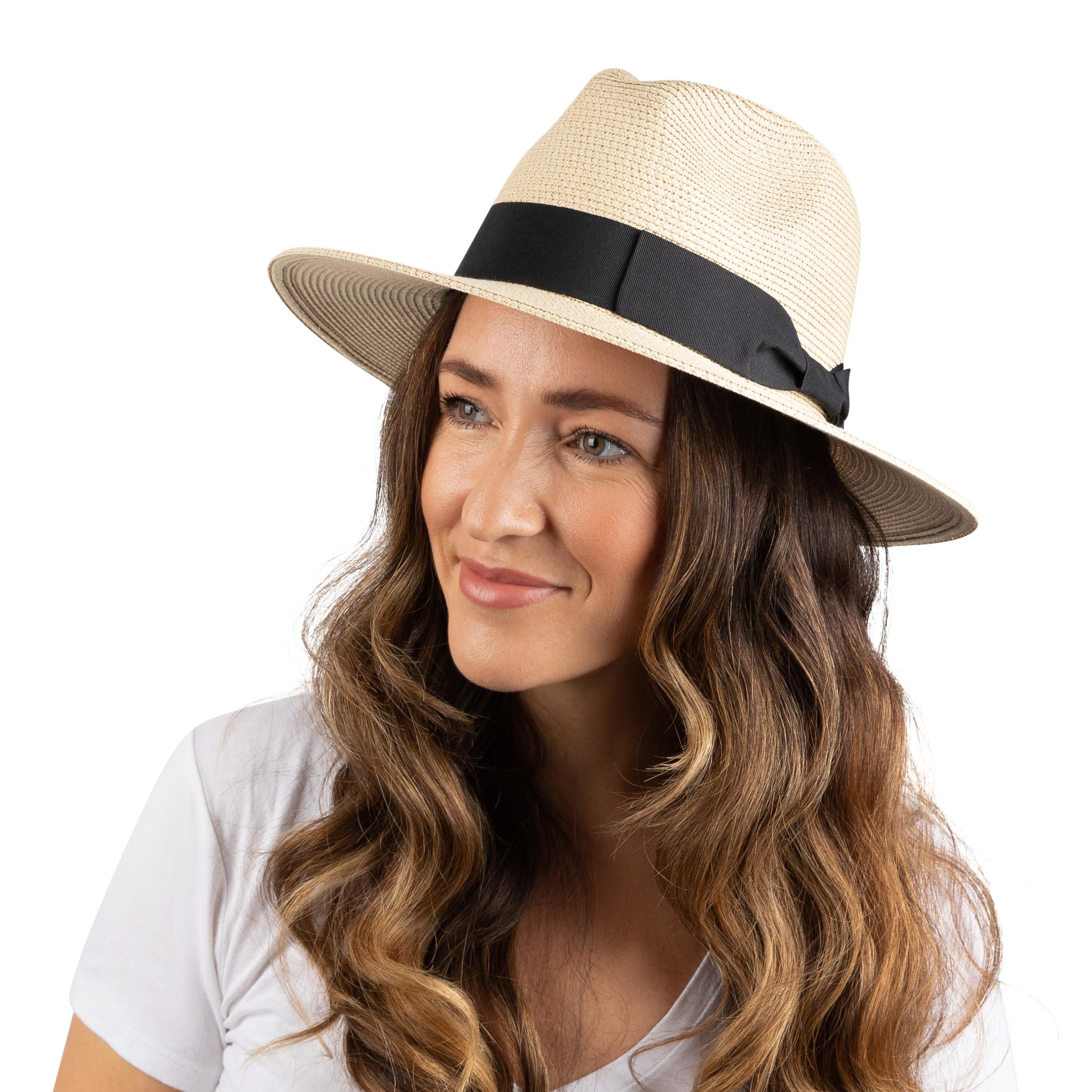 Debra Weitzner Summer Fedora Sun Hat for Women—Foldable, Wide Brim ...
