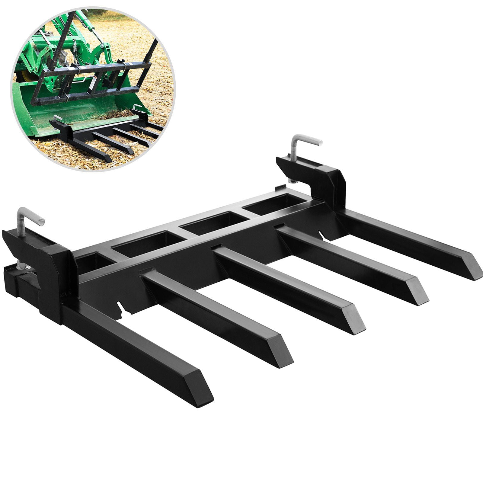 Debris Forks for 48" Bucket, Clamp-on Forks for Tractor 2500LBS Loading ...