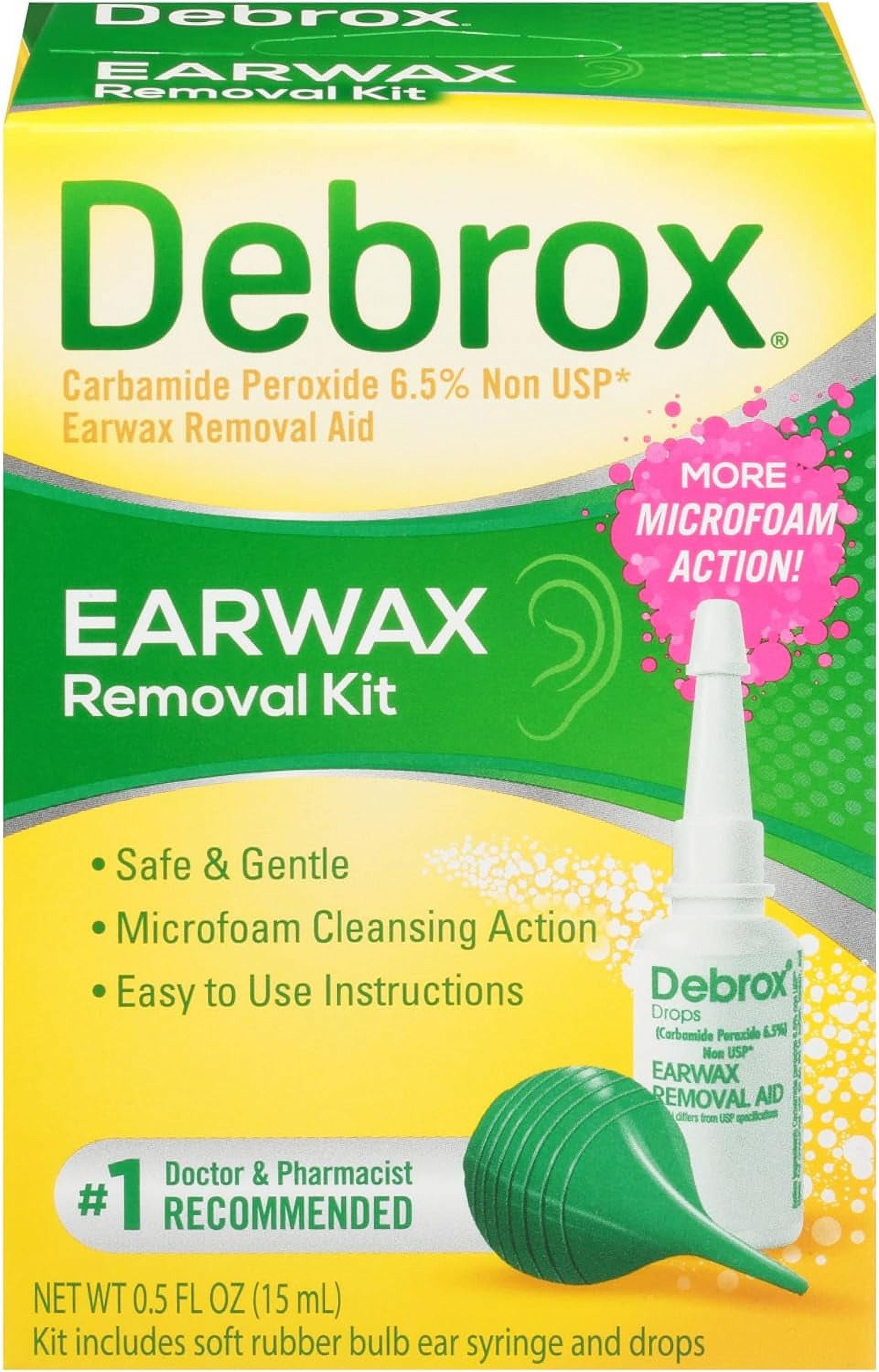 Debrox Ear Wax Removal Kit, Ear Cleaning Kit Includes Rubber Bulb ...