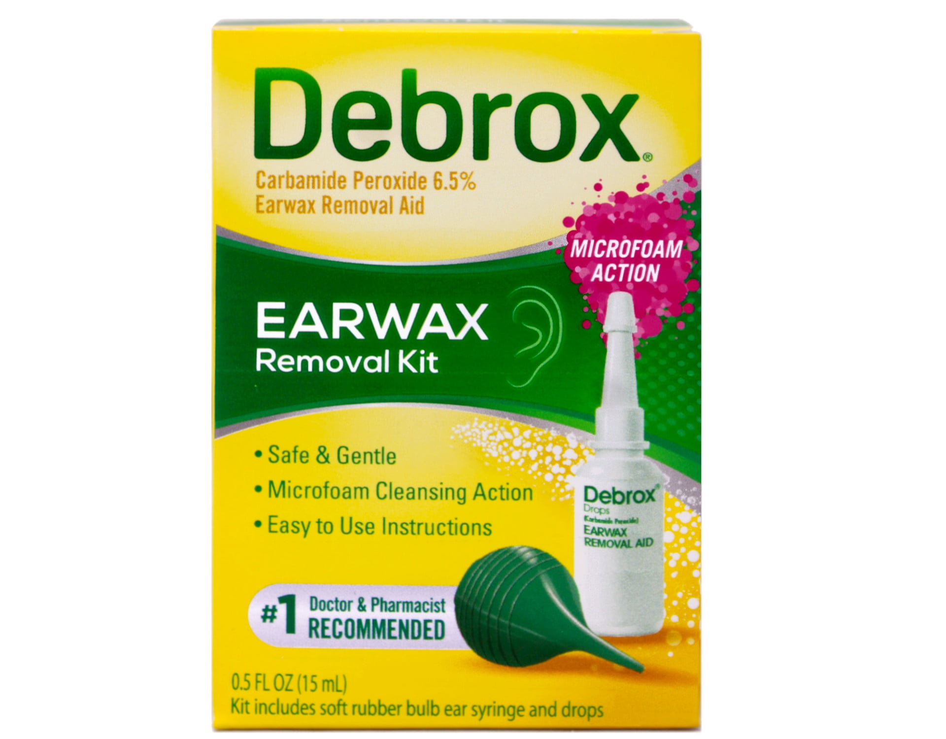 Debrox Ear Wax Removal Kit, Ear Cleaning Kit Includes Rubber Bulb ...