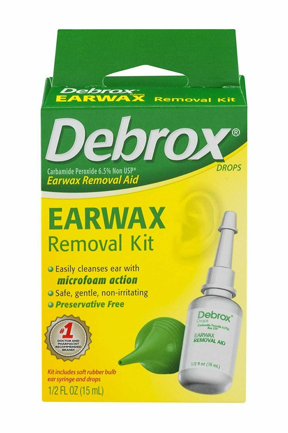 Debrox Ear Wax Removal Kit with Microfoam Action 0.5 fl oz - Walmart.com