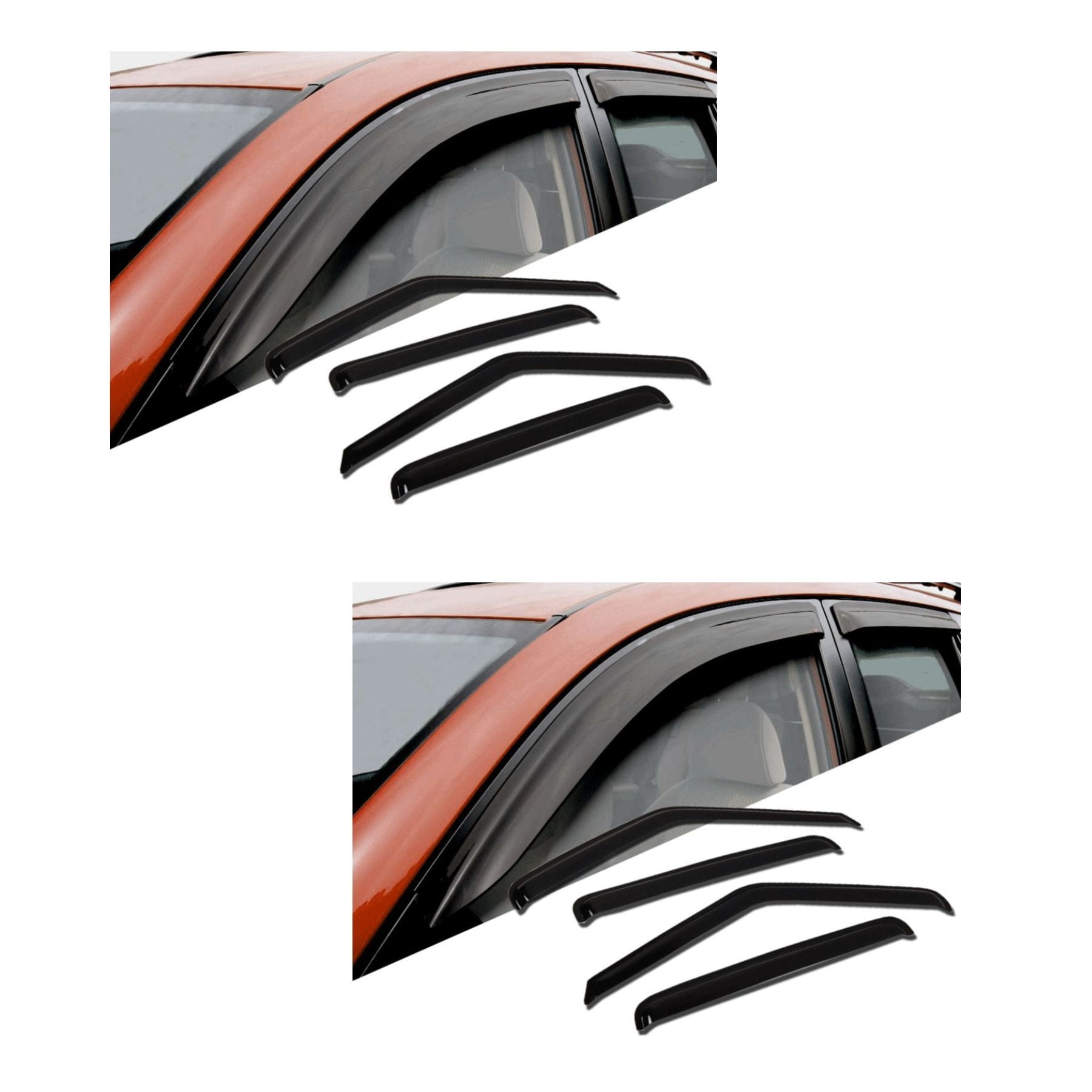 Debrroce 8 Pieces - Sun Rain Wind Deflectors Door Window Visors Outside ...