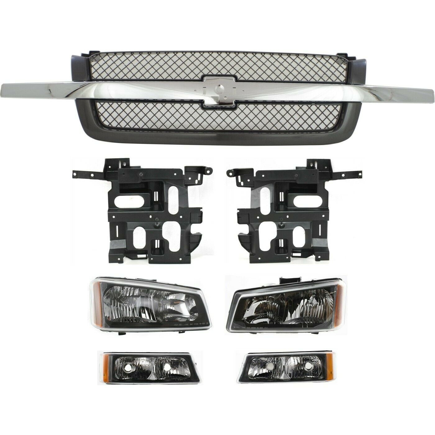 Debrroce Grille Assembly Front Side Headlight Brackets Headlights for ...