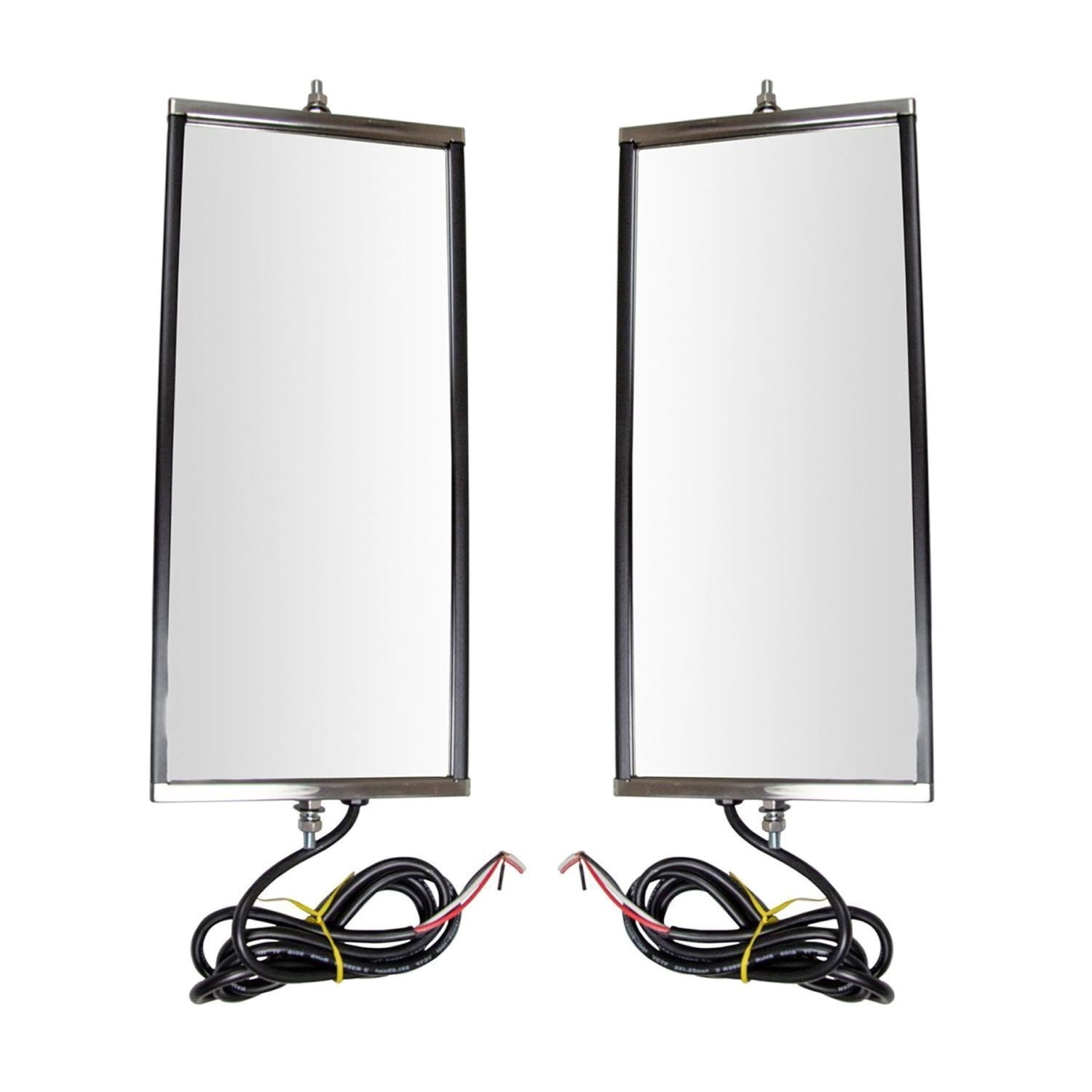 Debrroce West Coast Mirror Signal Heated 16X7 Stainless Steel Pair for ...